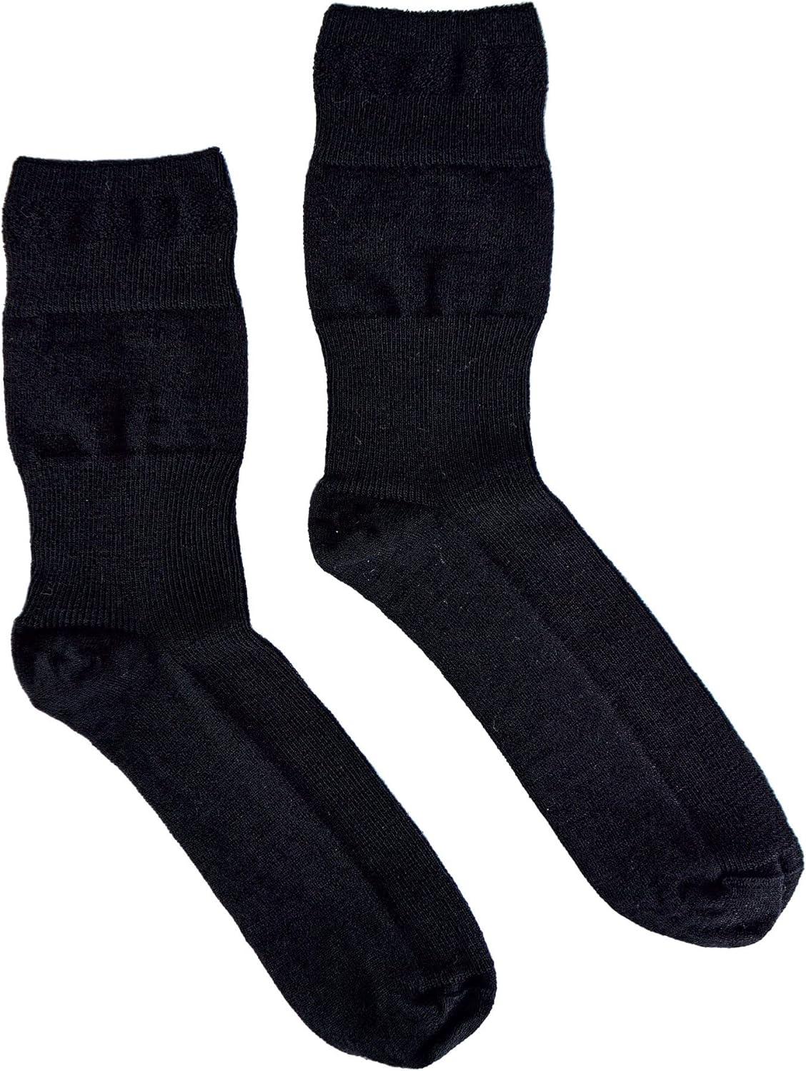 Dr.Socks Men's Seamless Wool Diabetic Socks 3-Pack | Black | Size 7-9 ...