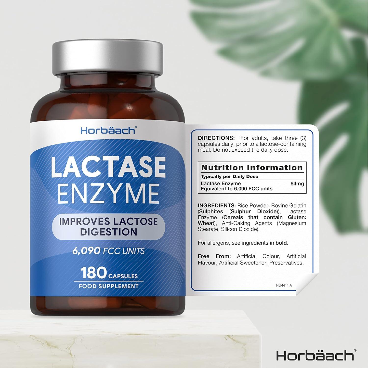 Lactase Enzyme Tablets for Improved Lactose Digestion | 180 Capsules by ...