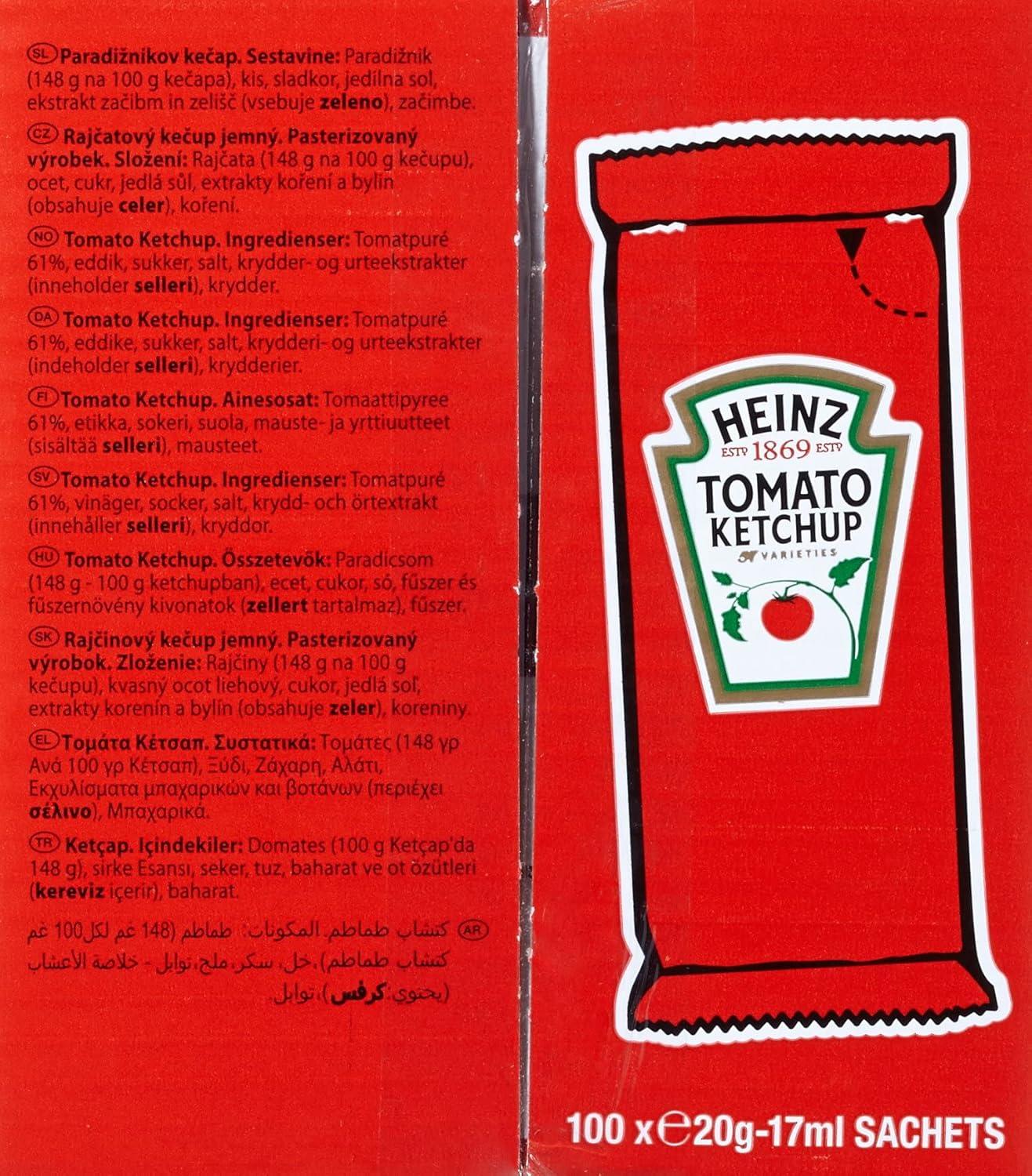 Heinz Tomato Ketchup Classic - Portion Bags 100 x 17ml - Buy Online for ...