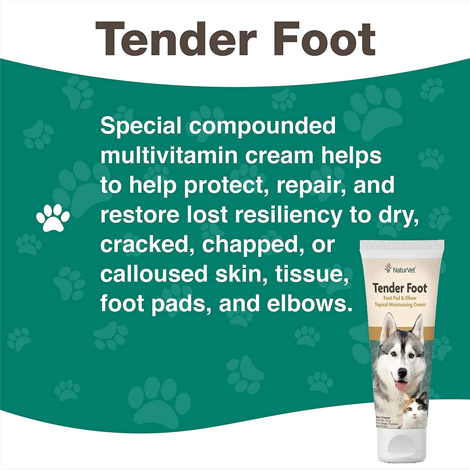 NaturVet Tender Foot 5 oz Topical Moisturizing Cream for Dogs & Cats ...