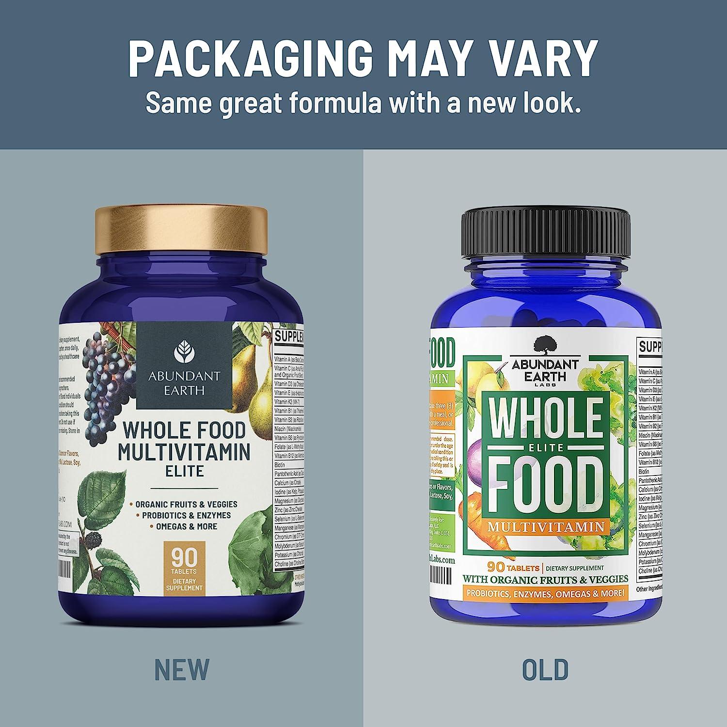 Organic Whole Food Multivitamin for Men and Women - 90ct - Energy, Mood ...