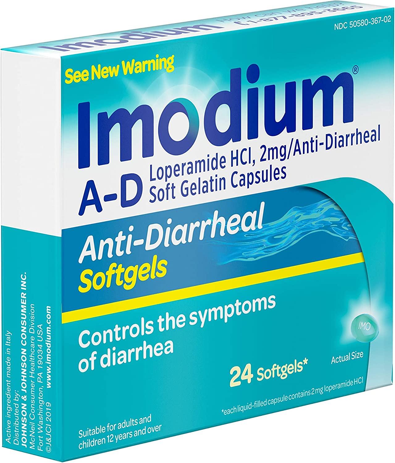 Imodium A-D Anti-Diarrheal Softgels - 24 ct | Buy Now with Express International Delivery ...