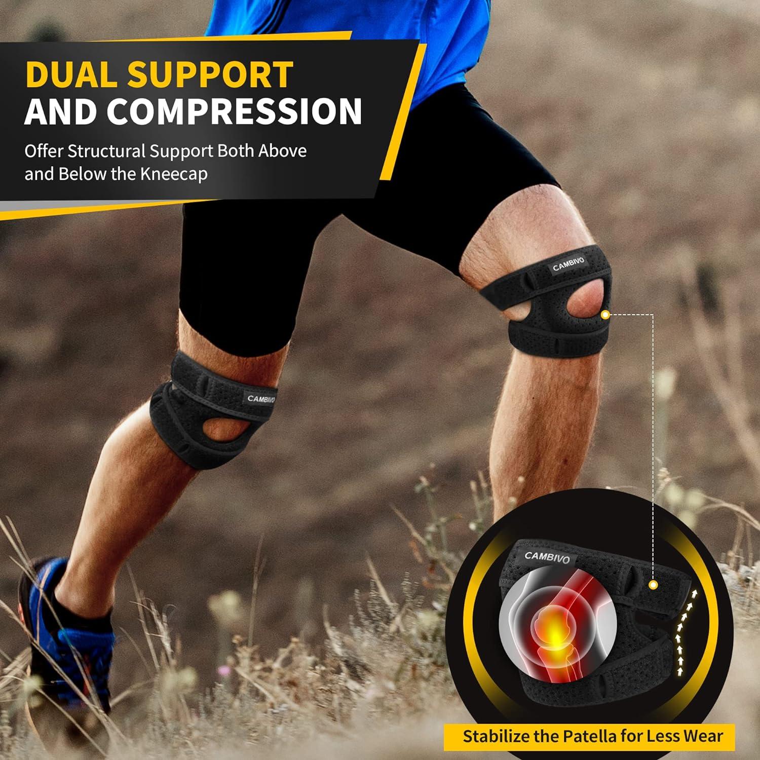 CAMBIVO 2 Pack Patella Knee Braces with Gel Pad for Knee Pain Relief ...