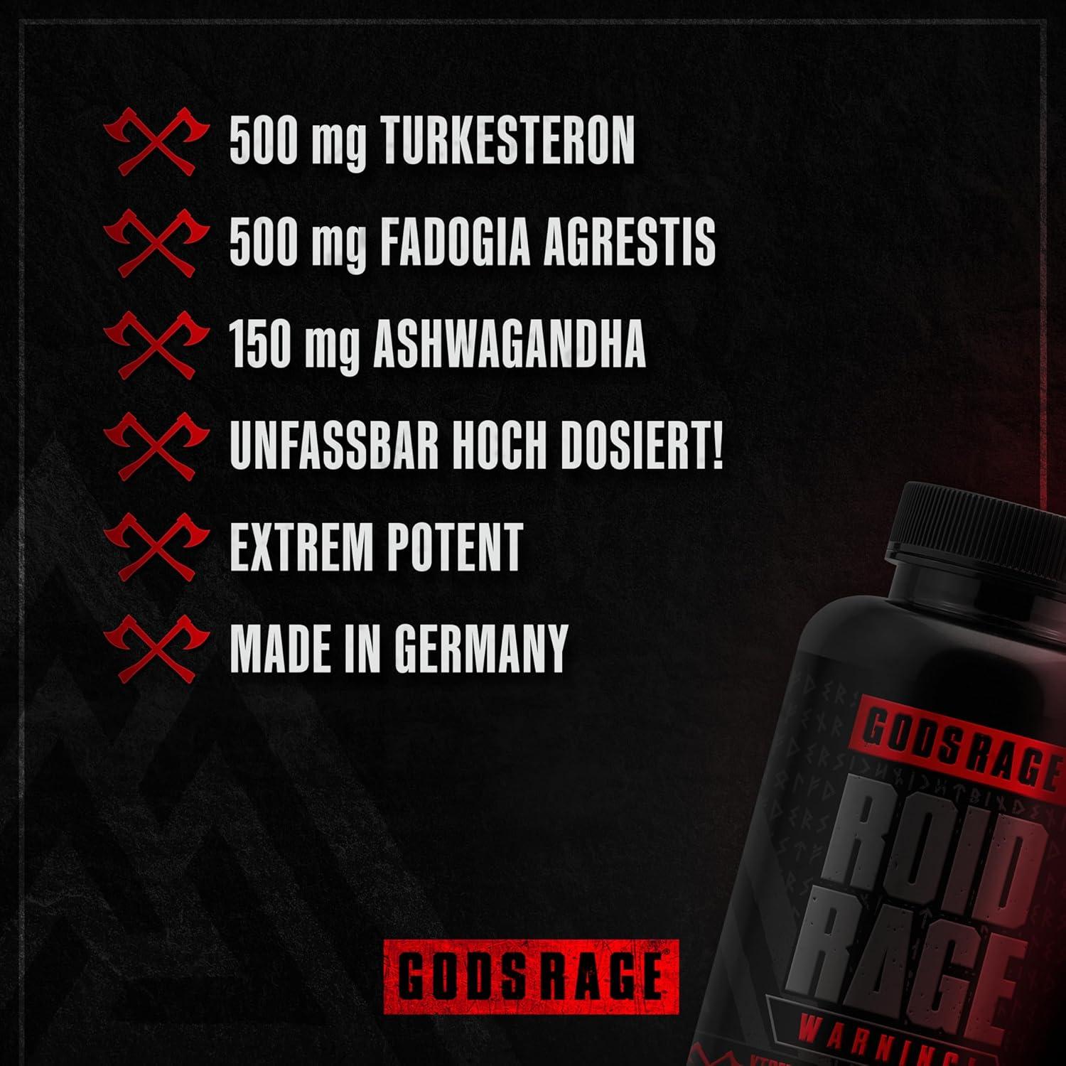 Godsrage ROID Rage - Powerful Turkesterone Ashwagandha & Fadogia ...