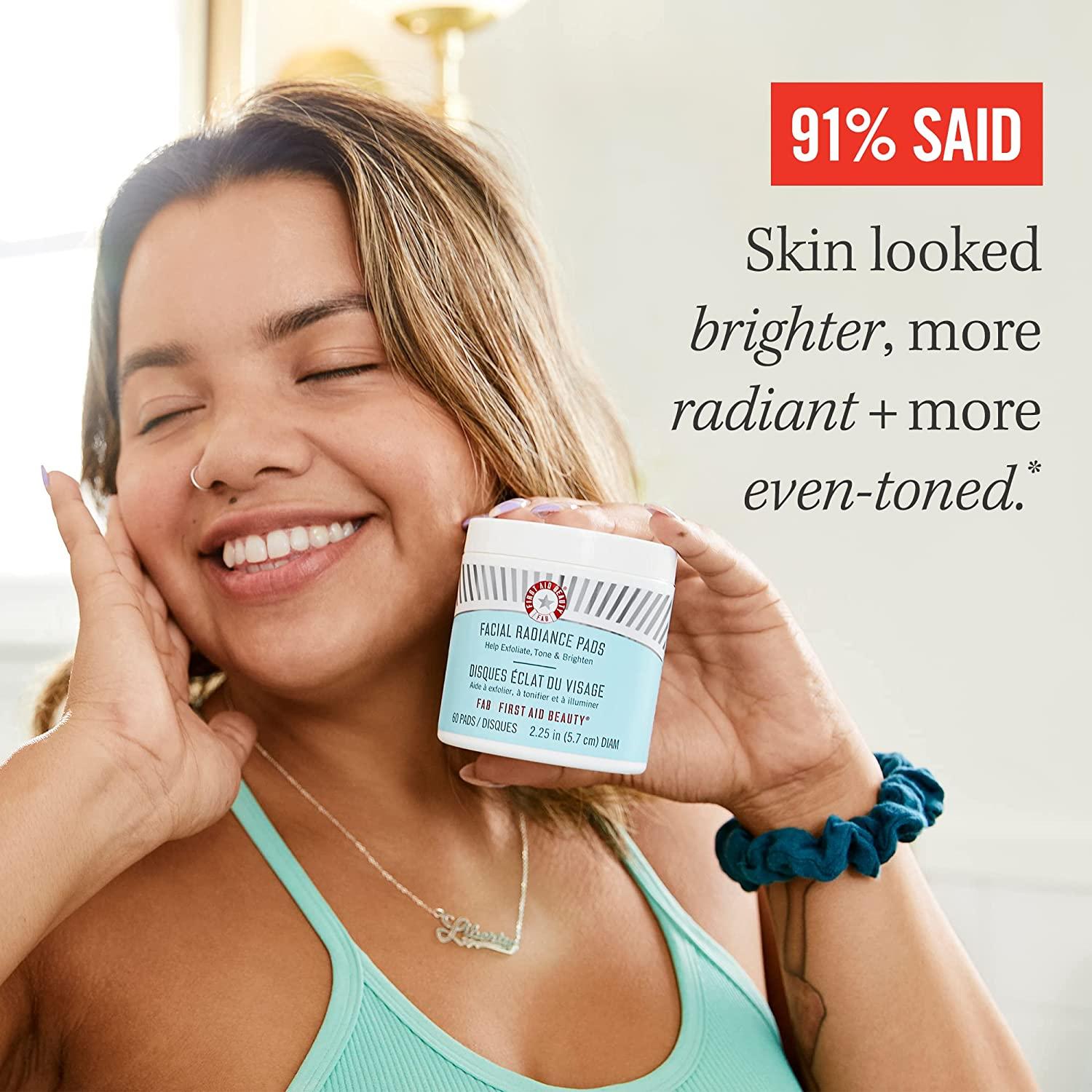 First Aid Beauty Facial Radiance Pads - 60 Count Daily Exfoliating Pads ...