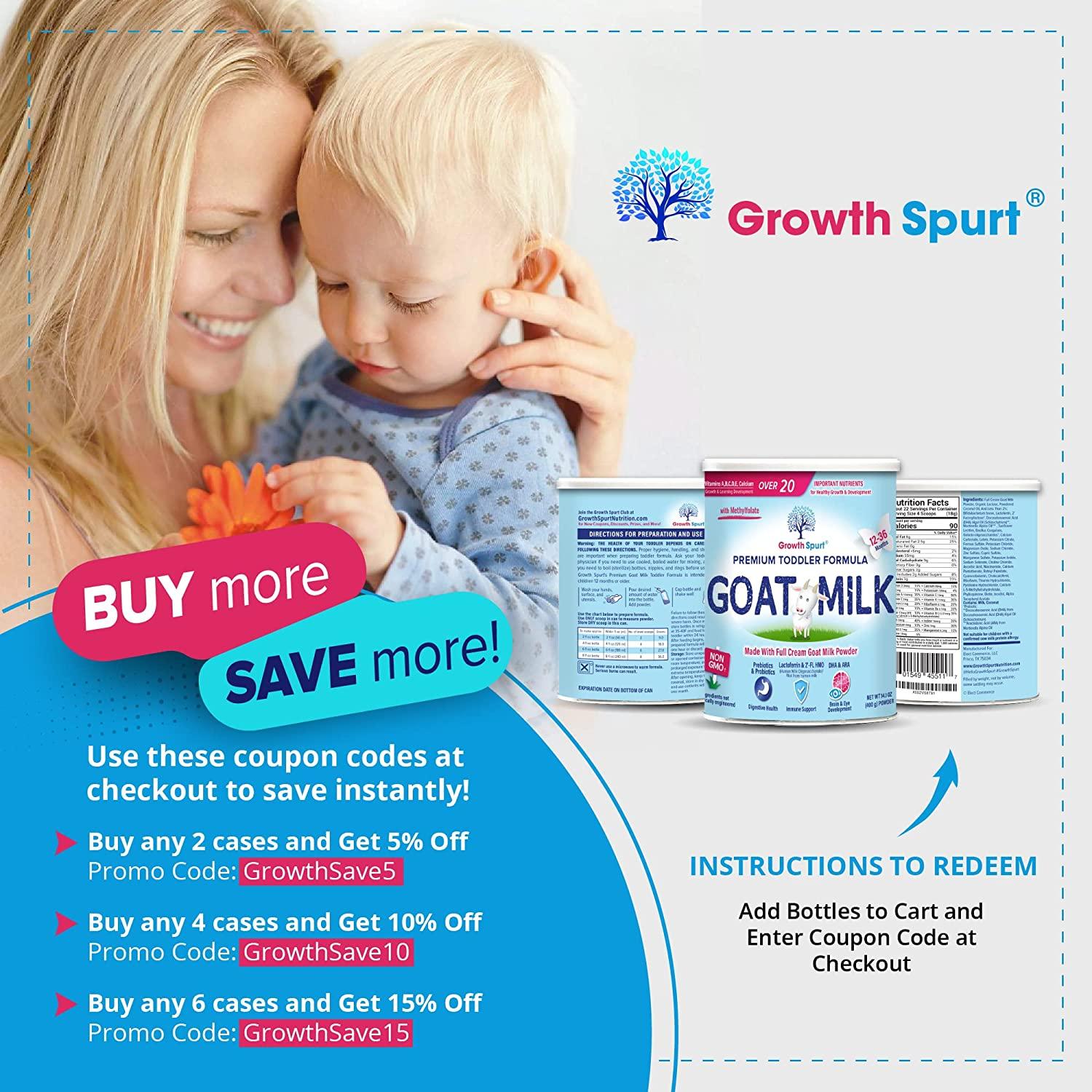 Goat Milk Toddler Formula with Lactoferrin, Prebiotics, Probiotics, DHA ...