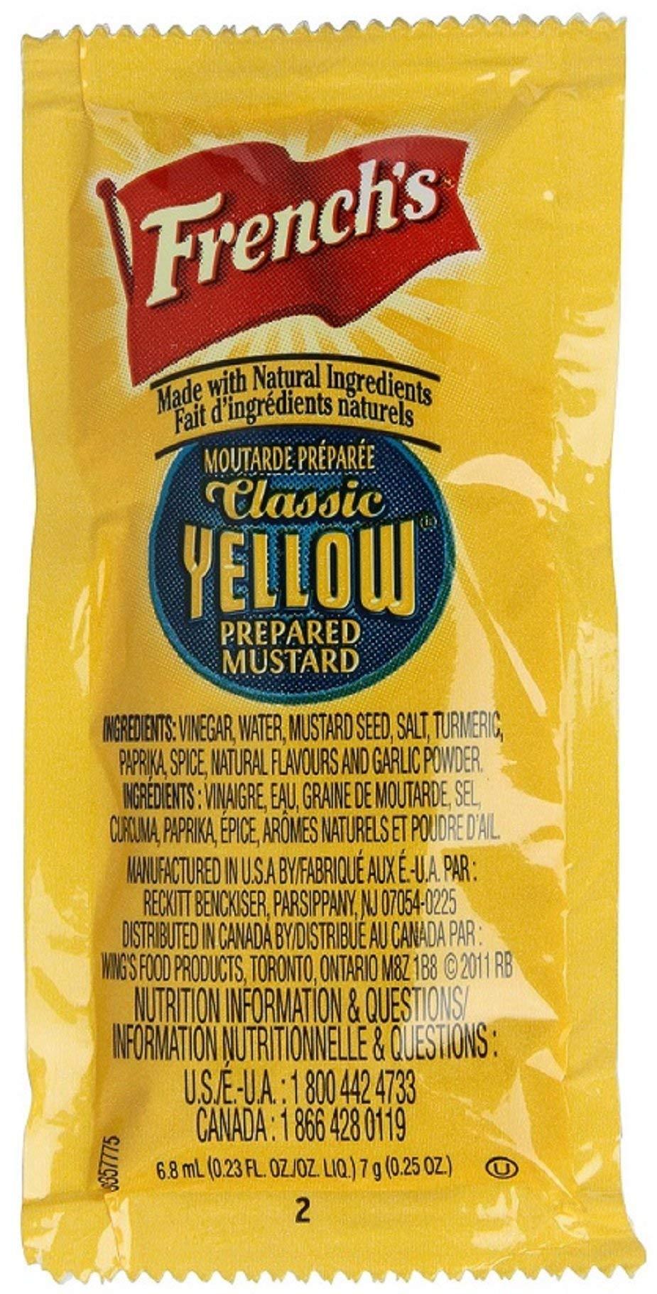 French's Mustard Packets - 7g/100 ct. - 0.25 Fl Oz (Pack of 100) | Buy ...