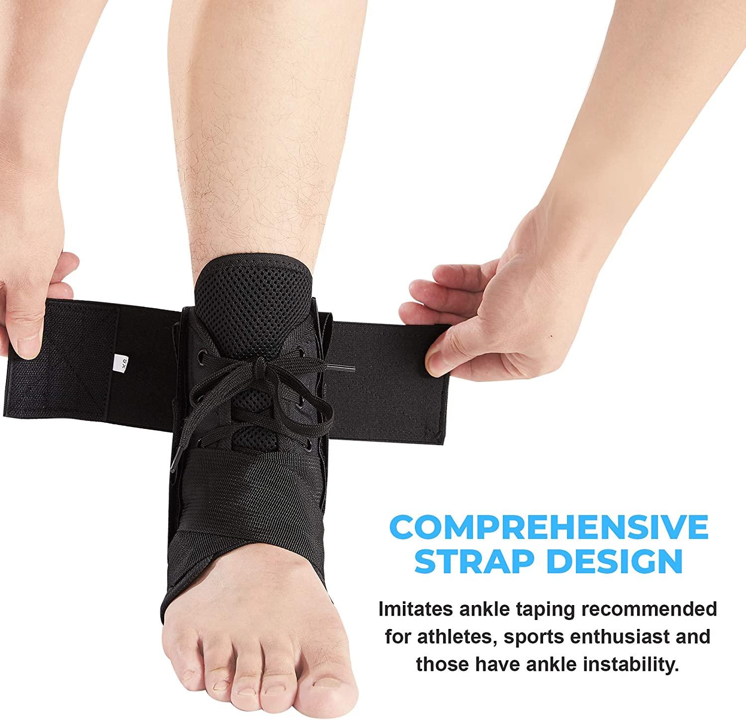 Lace Up Ankle Support Brace Stabilizer for Sprained Ankle - Small Size ...