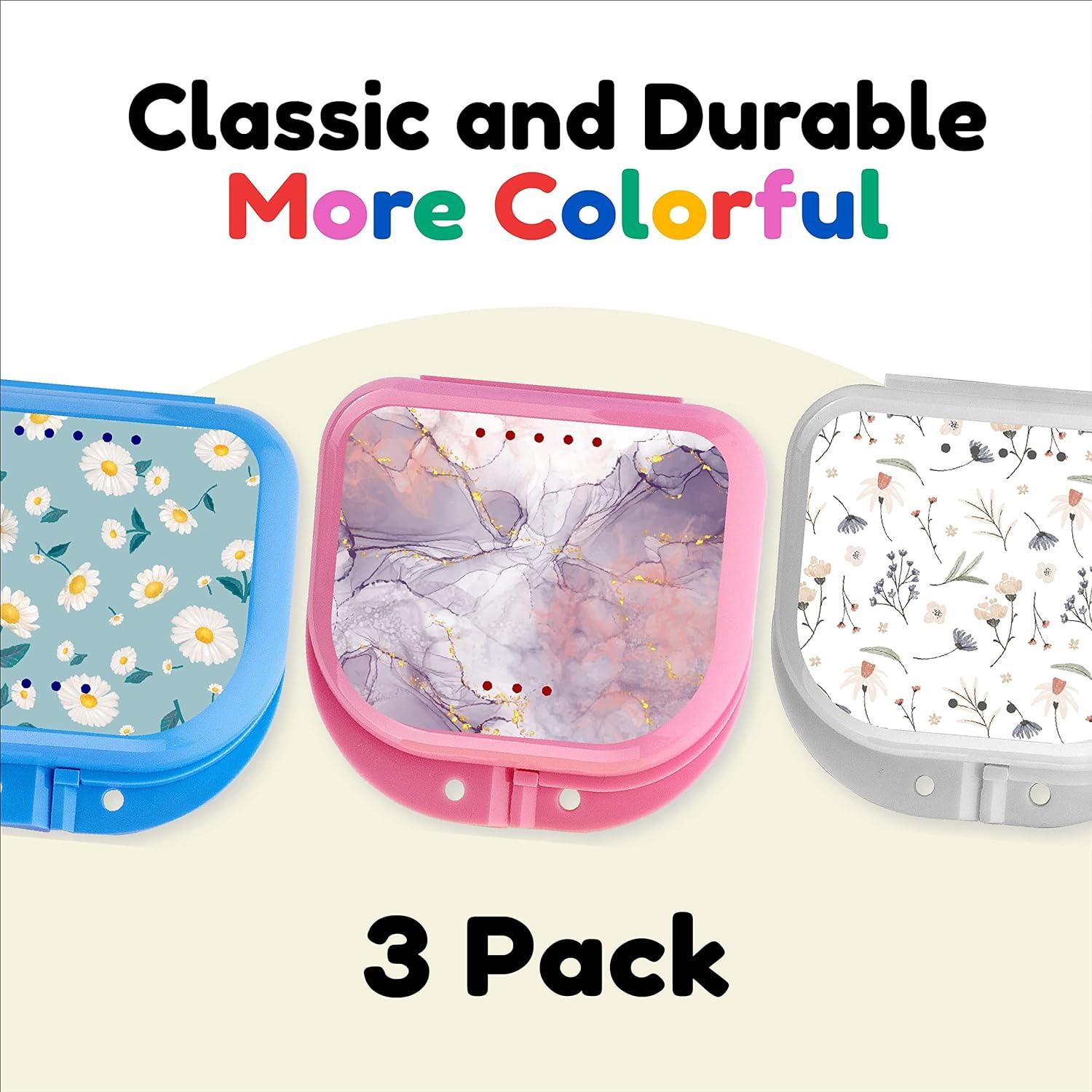 Cute Retainer Holder Case 3 Pack - Colorful Novelty Patterns for ...