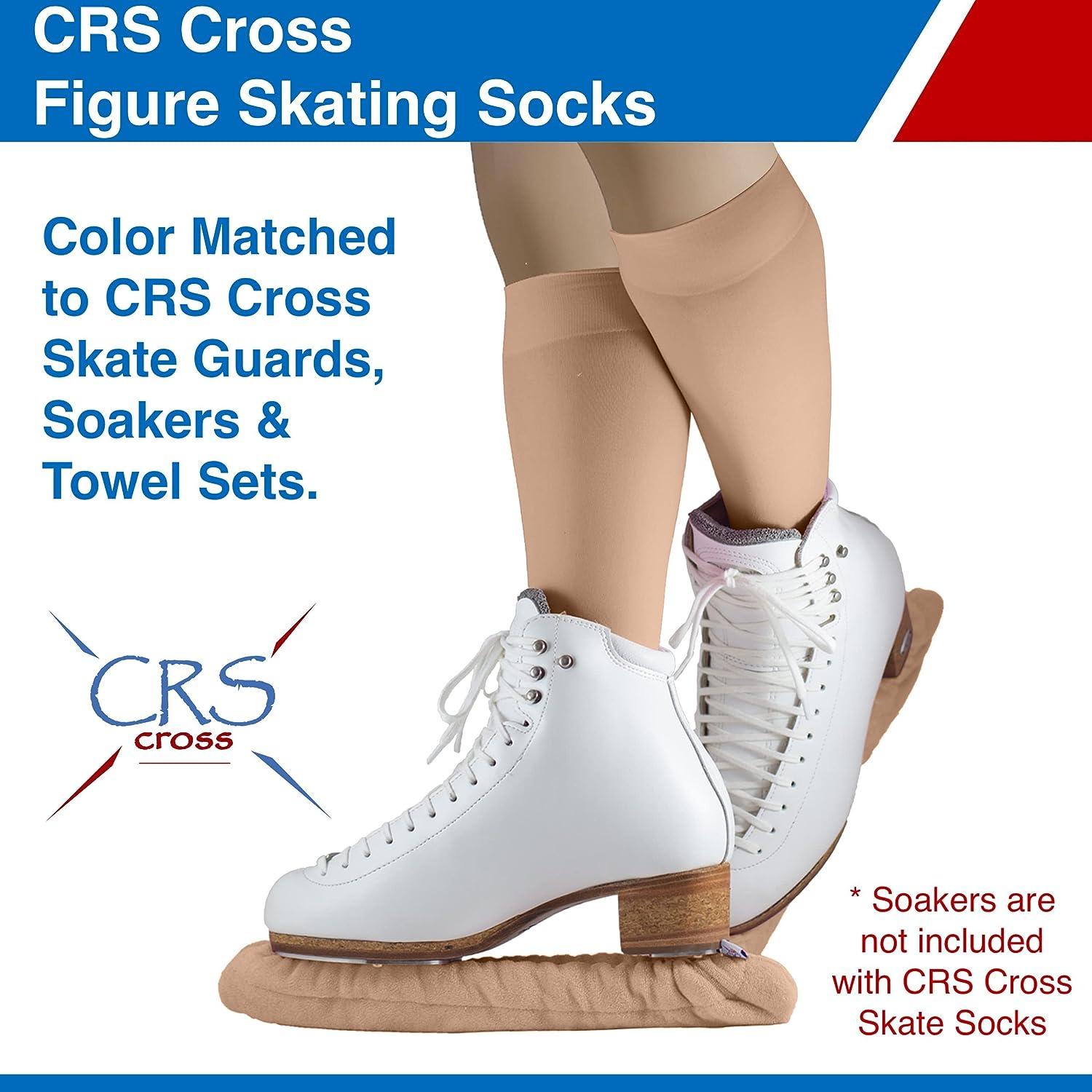 CRS Cross Figure Skating Socks (2 Pair) Knee High Footed Skate Socks ...