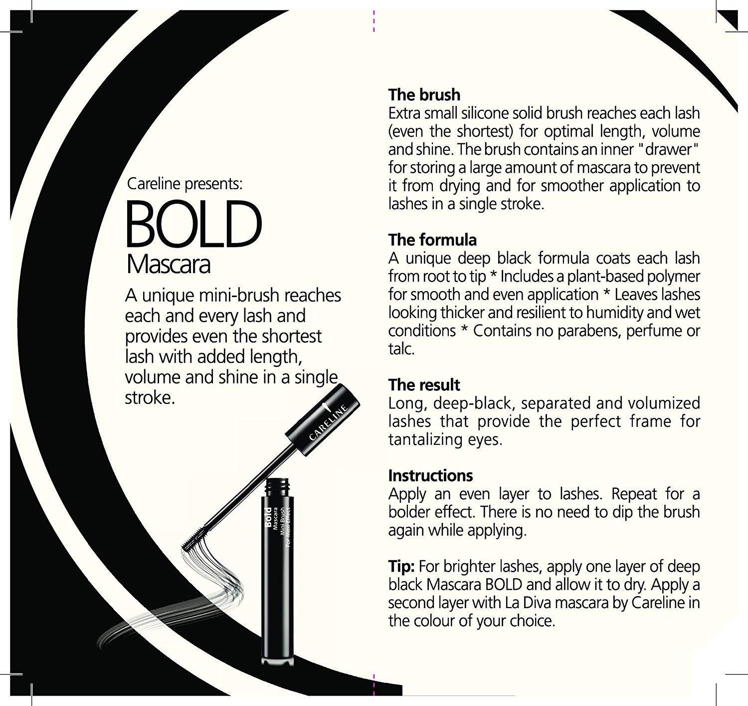 Careline Bold Mascara 1235111 in Black - Long-Lasting, Intense Volume ...