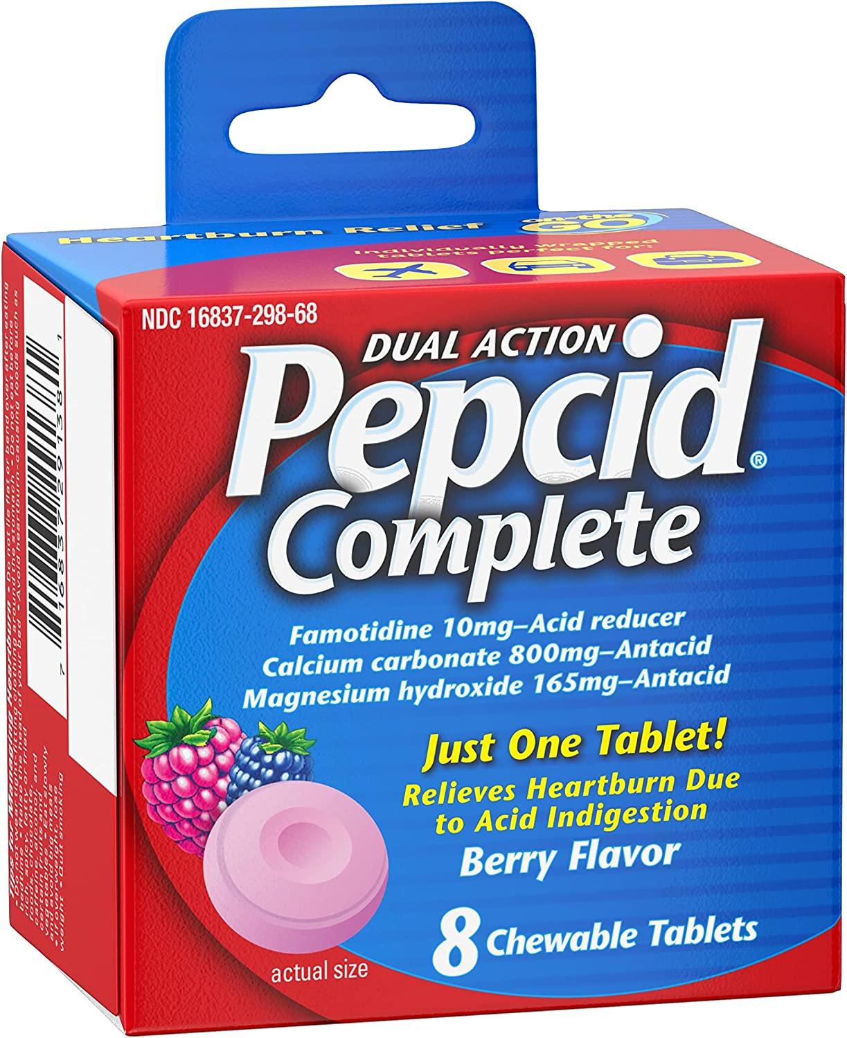 Pepcid Complete 8 ct Chewable Tablets, Berry Flavor - Pack of 1 | Buy ...