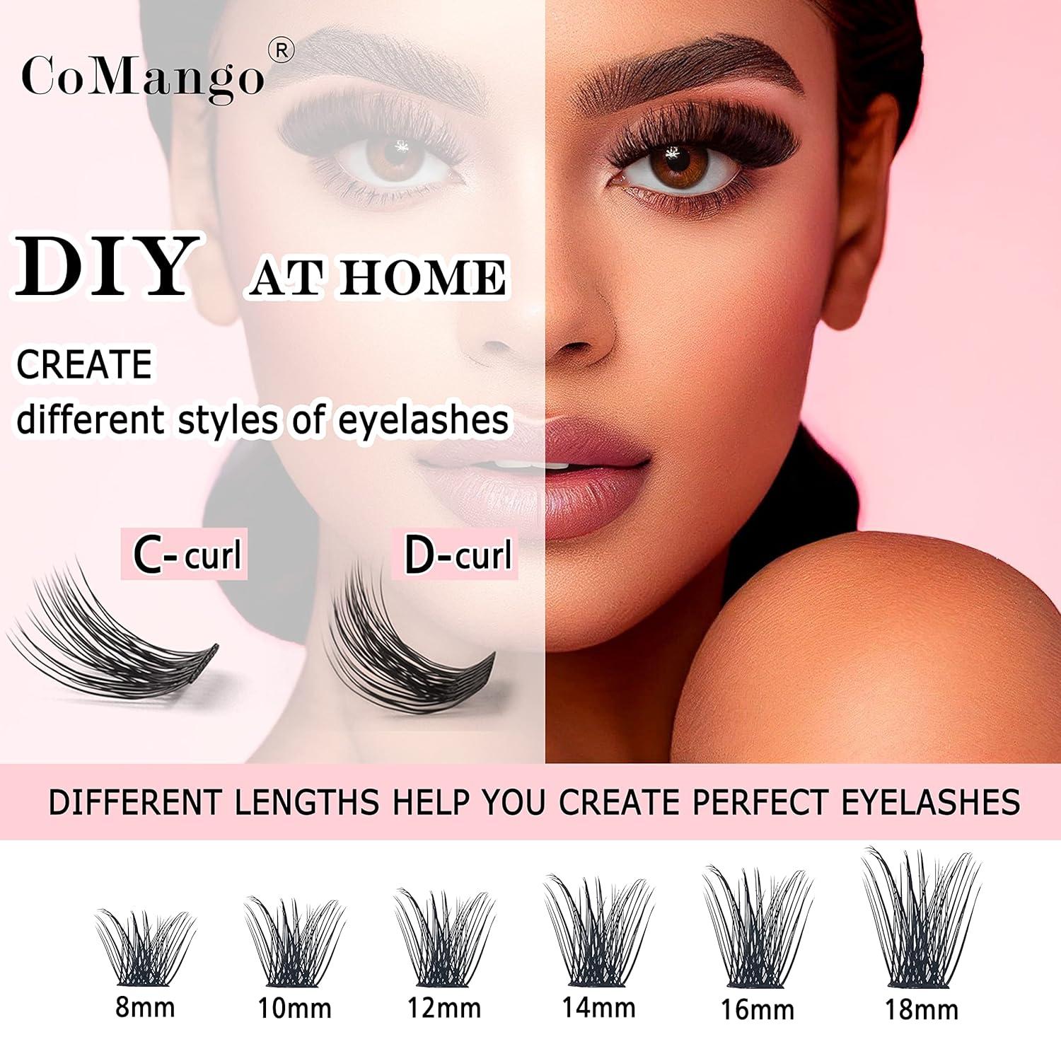 Lash Clusters DIY Eyelash Extensions | CoMango C Curl 10mm Mega Volume ...
