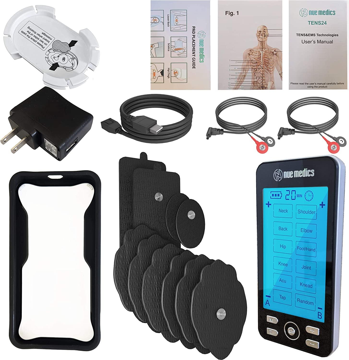 Tens Unit Machine Pulse Massager - 24 Modes Muscle Stimulator with ...