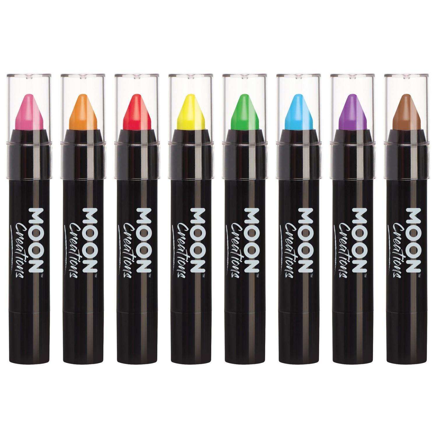 Set of 8 Face Paint Sticks and Body Crayons by Moon Creations - 0.12oz ...