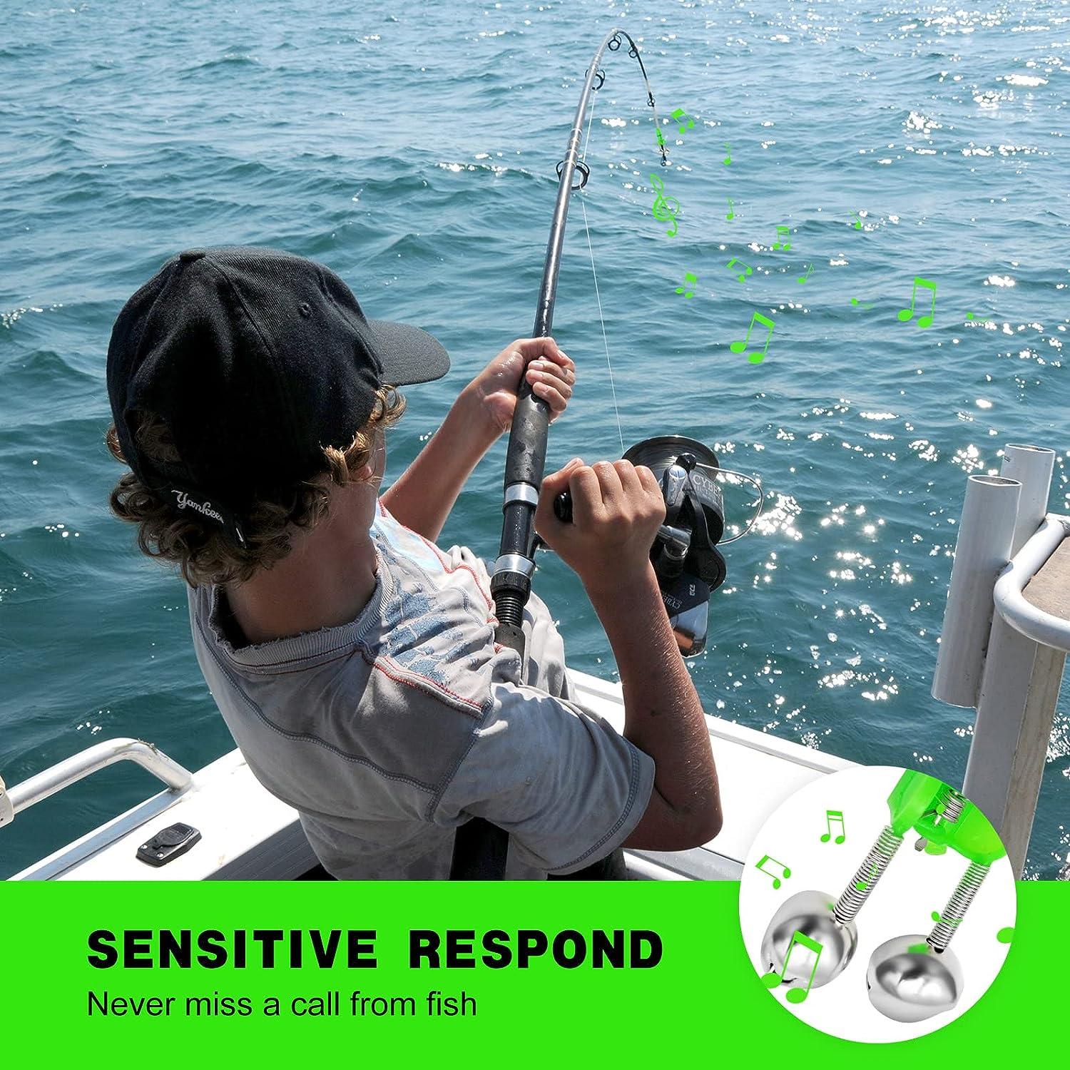 Palport 15Pcs Fishing Bells with Night Green Light for Rods - Clip On ...