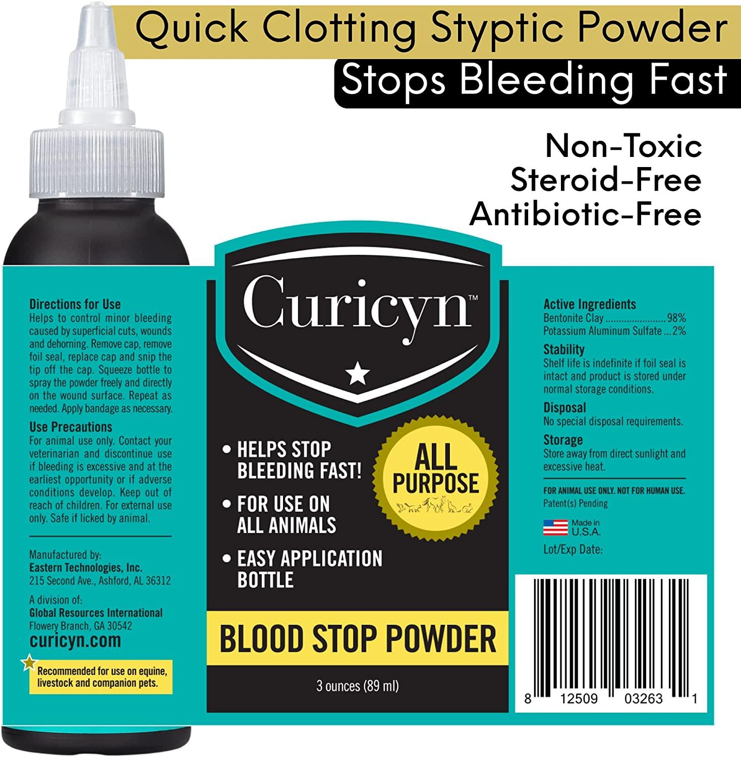 Curicyn Blood Stop Powder, 3 oz.