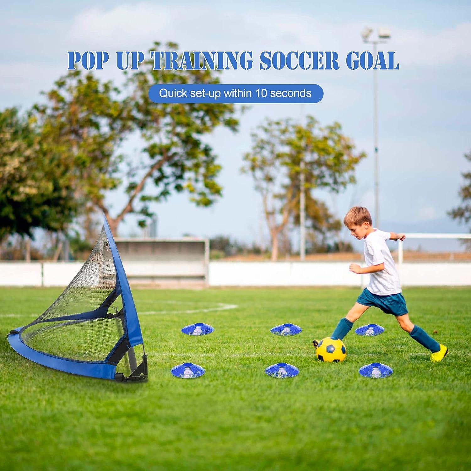 Portable Pop Up Soccer Goal Net Set with Accessories - 2.5ft Blue | For ...