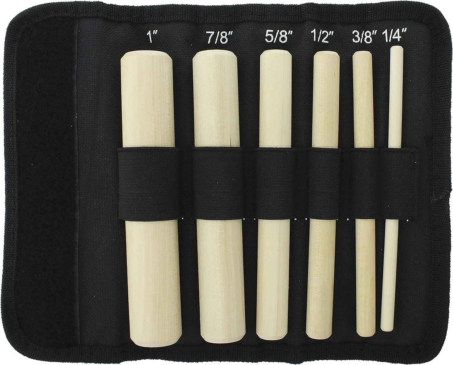 The Beadsmith Wooden Mandrel Set - 6 Piece Dowel Kit in Labeled Storage ...