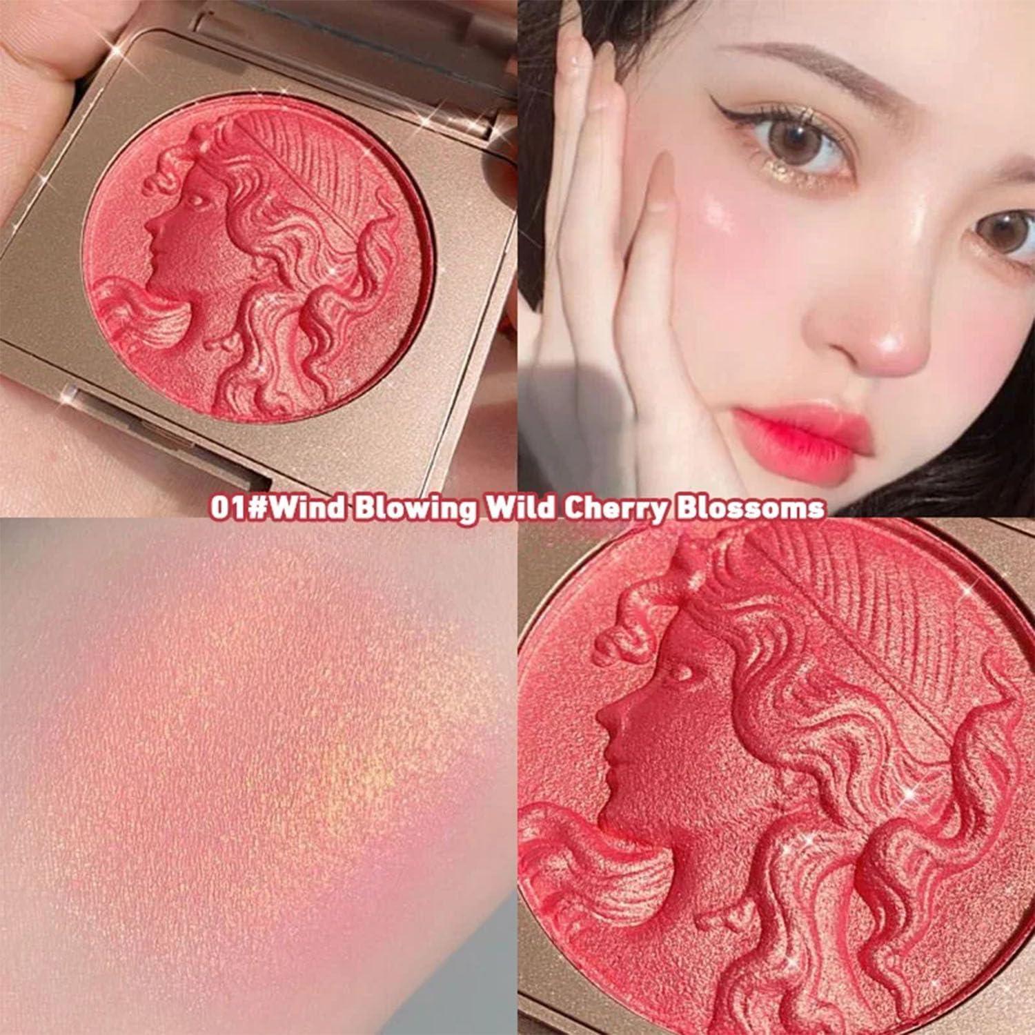 Embossed Girl Blush for Cheeks embossed smooth powder blush palette for ...