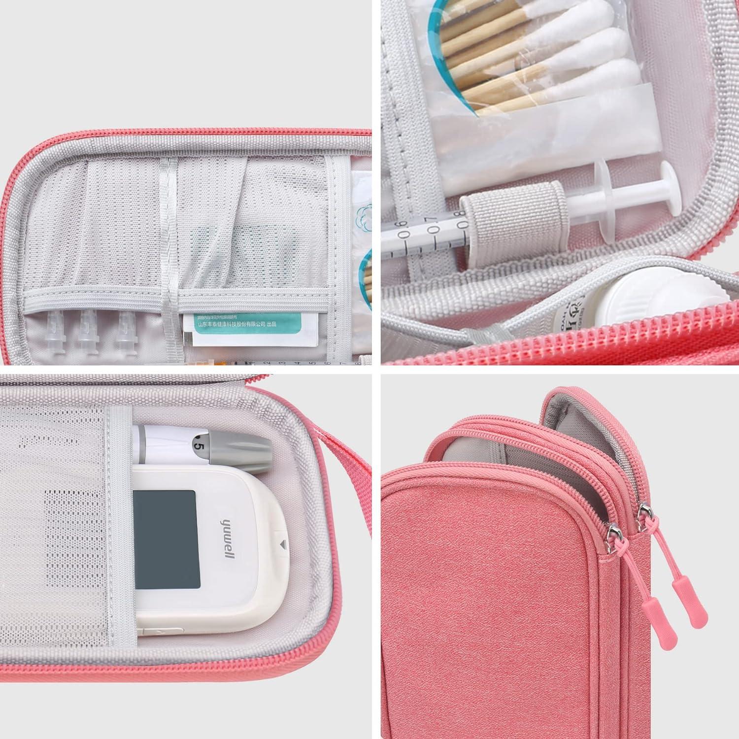 Elonbo Diabetic Supplies Storage Bag - Portable Glucose Meter Carrying ...