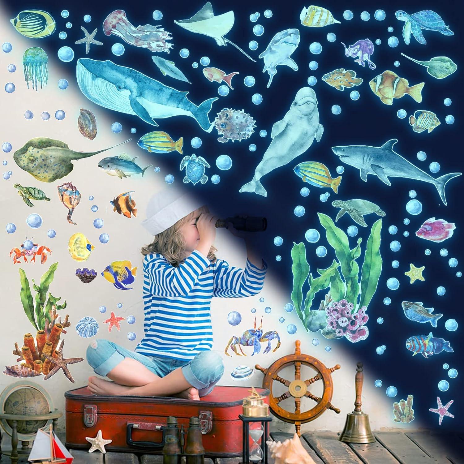 Glow in The Dark Ocean Fish Wall Stickers - Luminous Underwater Sea ...