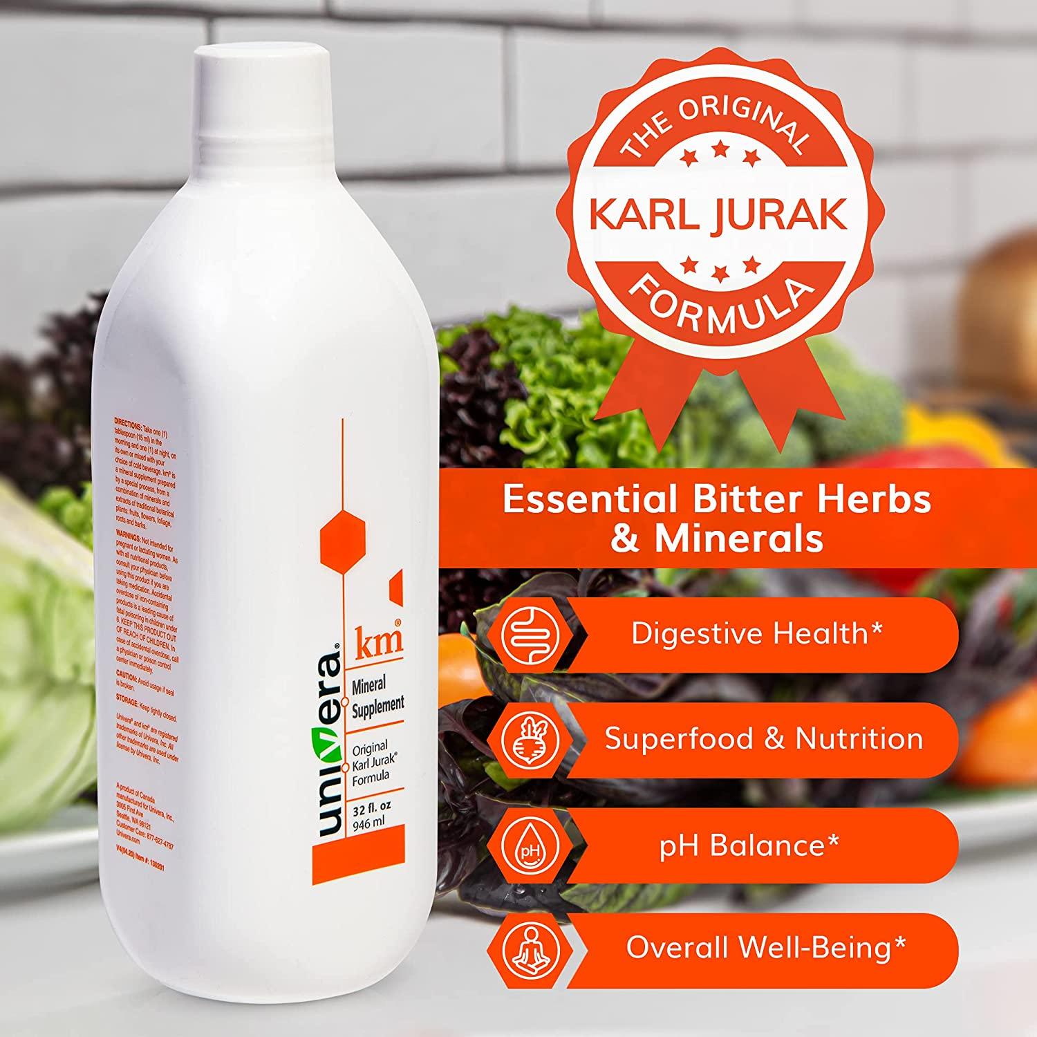 Univera KM Mineral Supplement - 32 fl oz (1PK) | Original Karl Jurak Formula | Rich in Potassium ...
