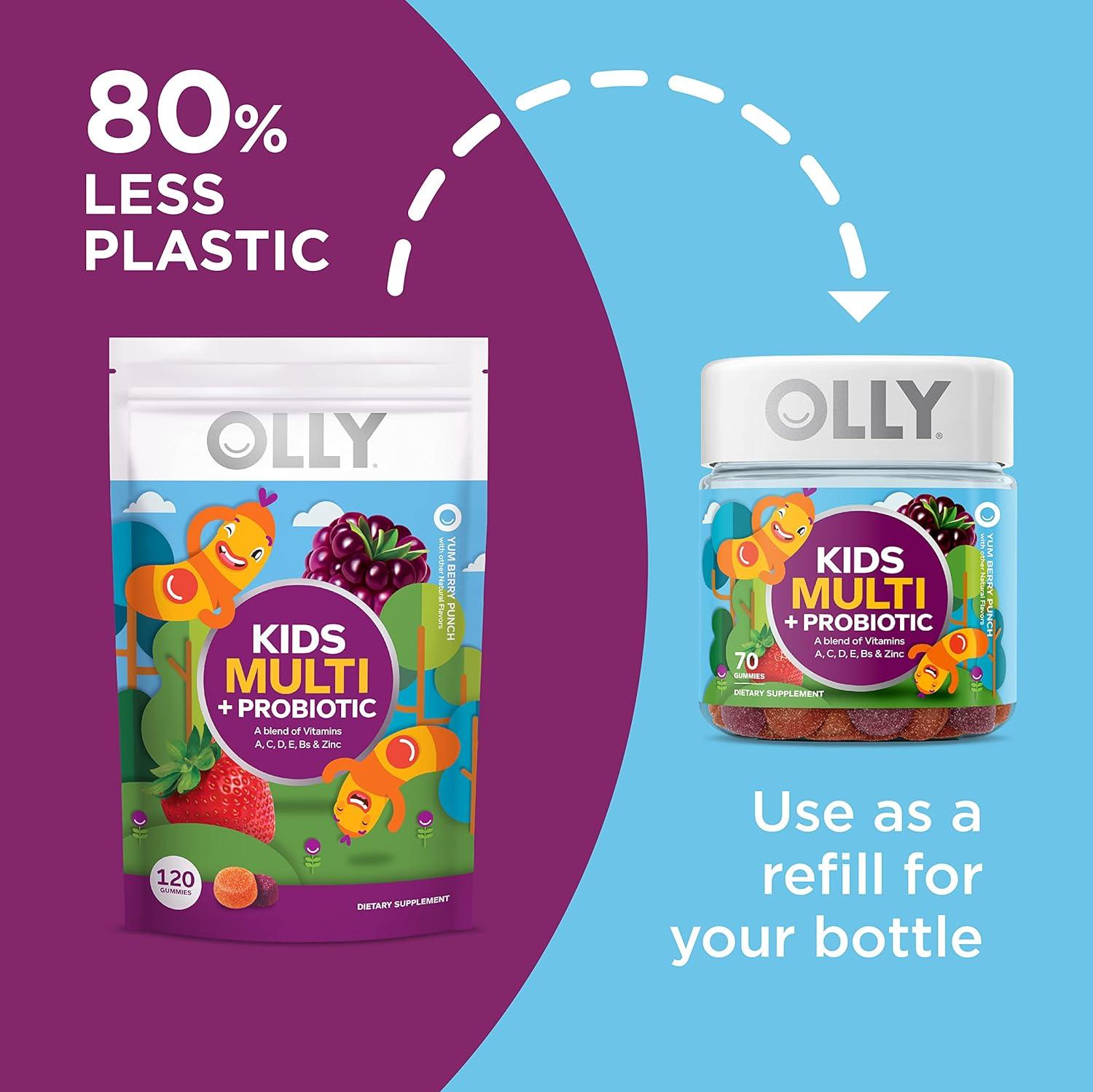 OLLY Kid's Multivitamin + Probiotic Gummy Vitamins A C D E B Zinc ...
