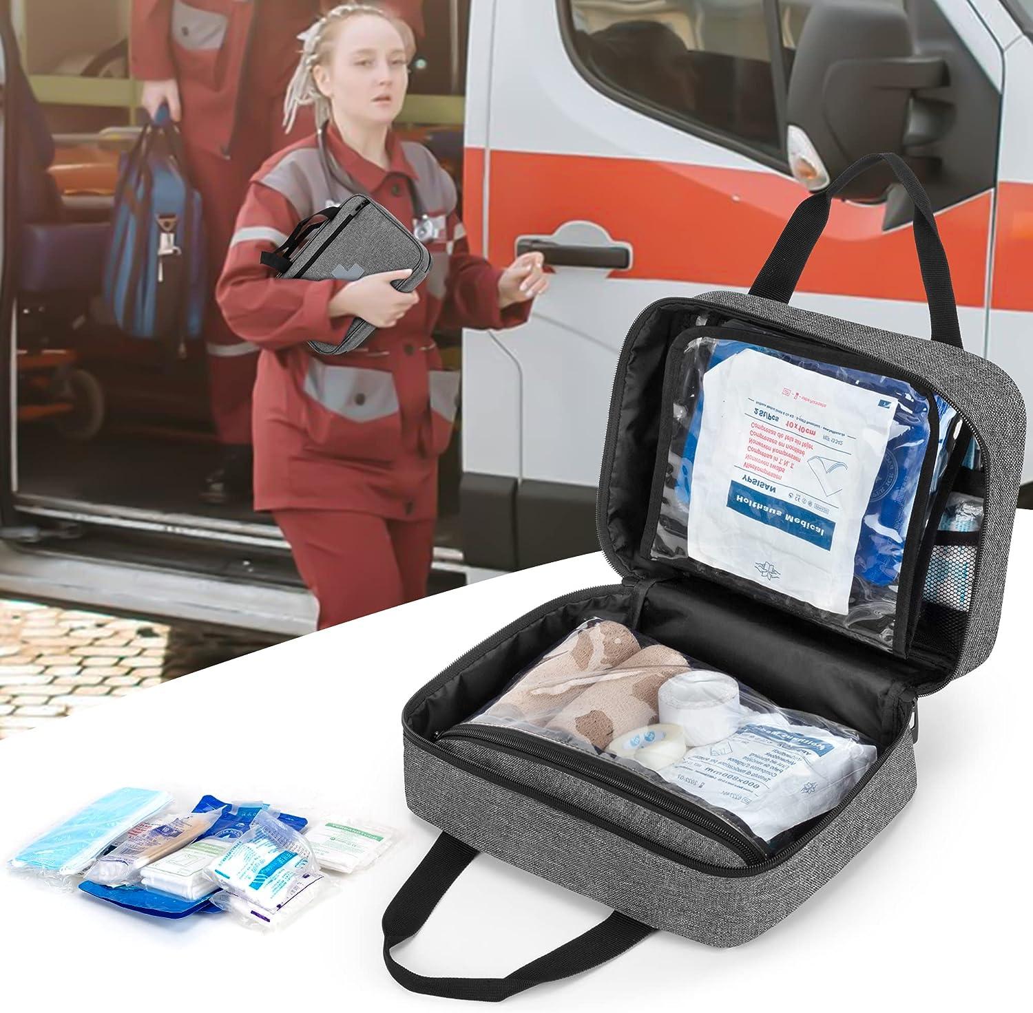 CURMIO Small First Aid Bag - Empty Emergency Trauma Kit Organizer for ...