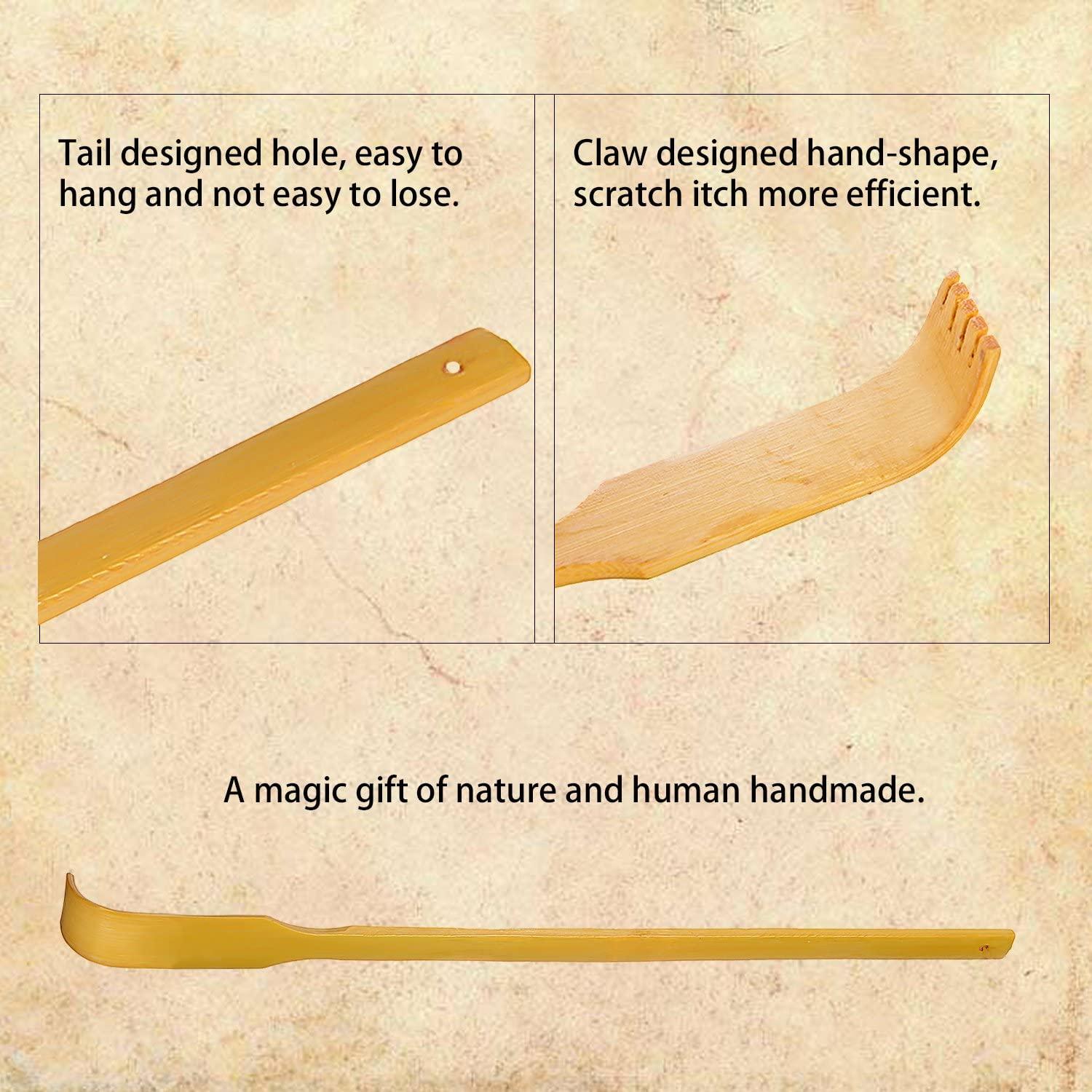 RENOOK Back Scratcher Bamboo Wood Back Scratcher Massager 17" Long Self ...