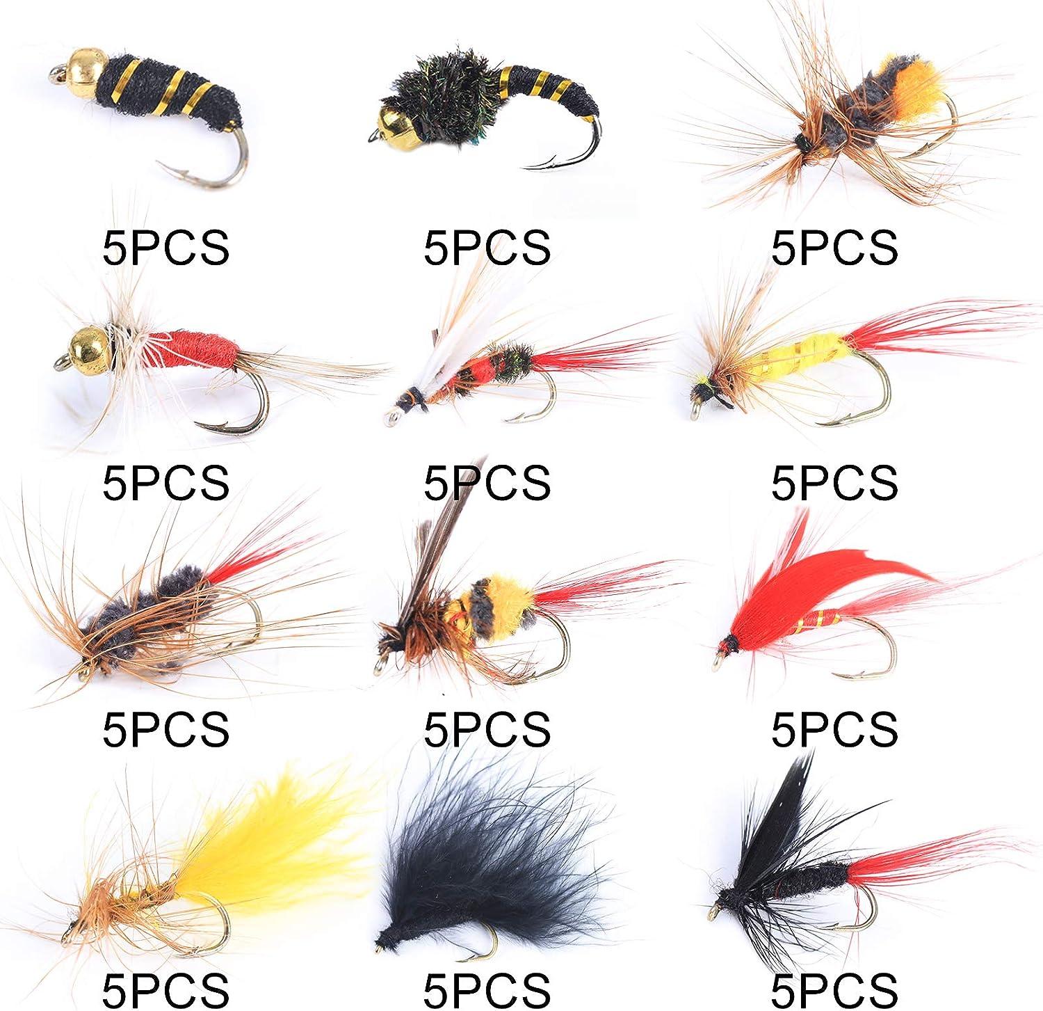 Maxcatch 120 pcs Fly Fishing Flies Kit - Handmade Assortment of Dry/Wet ...