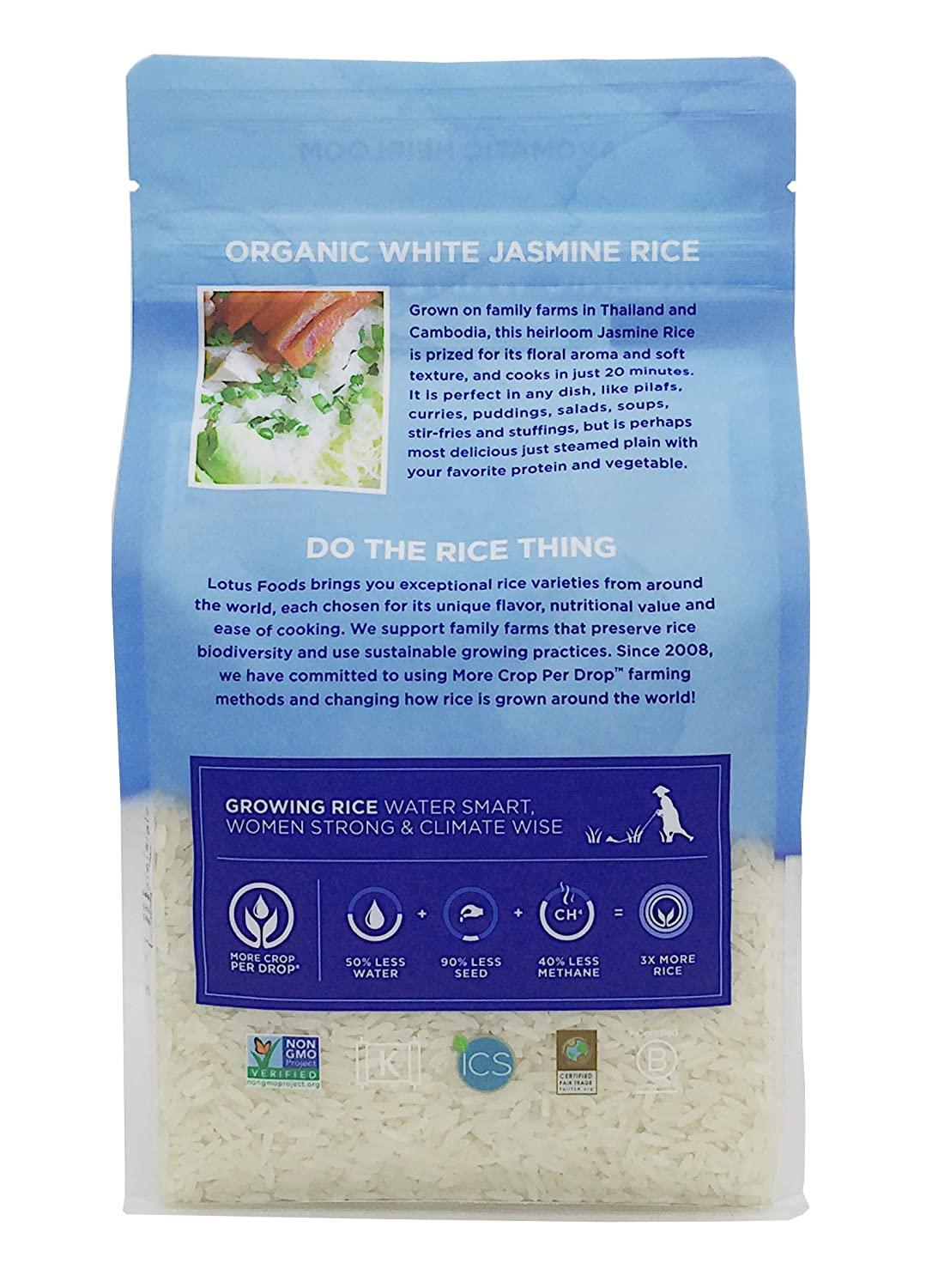 Lotus Foods Organic White Jasmine Rice 10.8 lbs (6-Pack) | Buy Now with ...