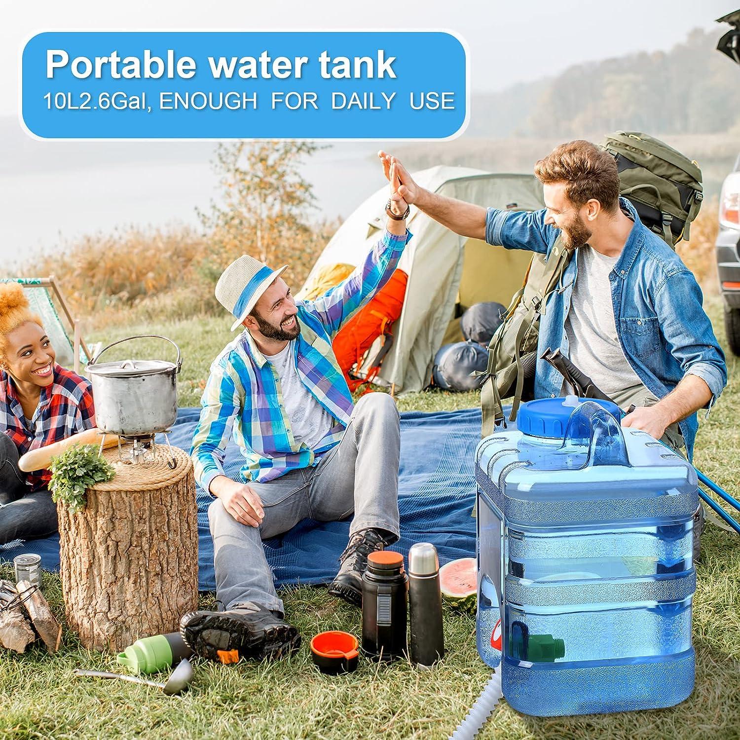 2 Pcs Portable Water Storage Containers with Spigot - 2.6 Gallon Large Tanks for Camping, Home ...