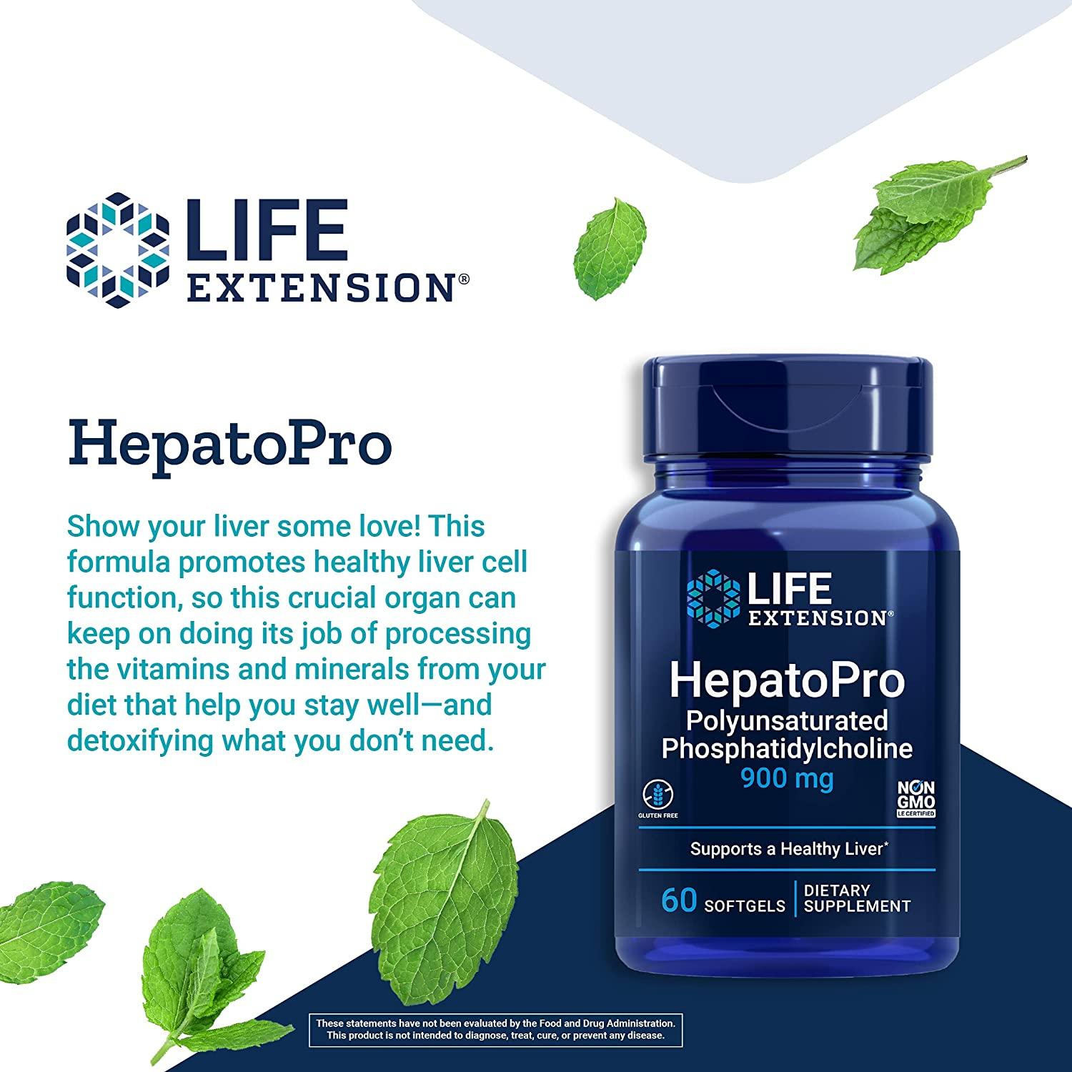 Life Extension HepatoPro 900 mg - 60 Softgels for Liver Health Support ...