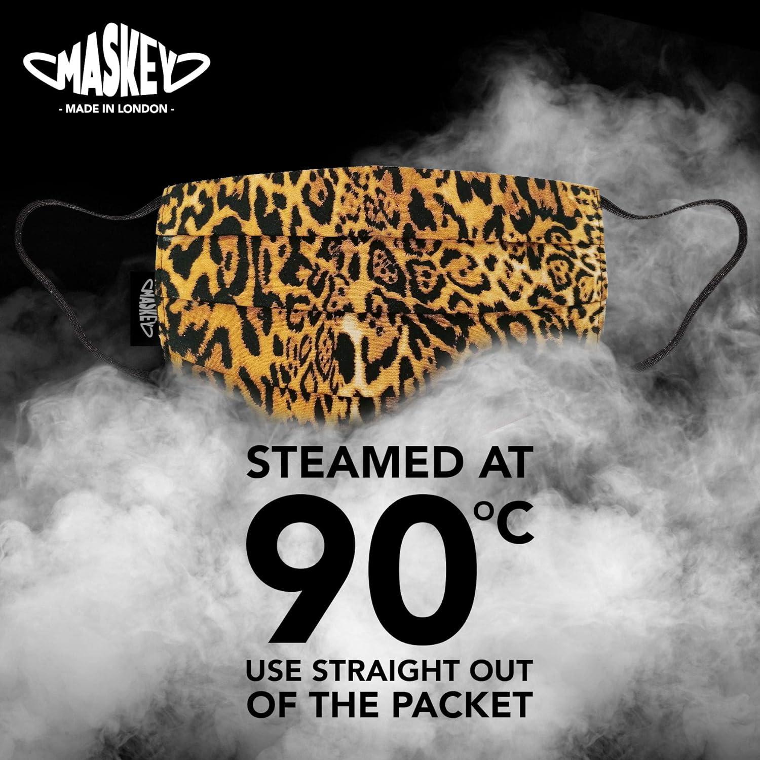 Washable Leopard Print Face Mask | 3 Layers Blended Cotton | Made in UK ...