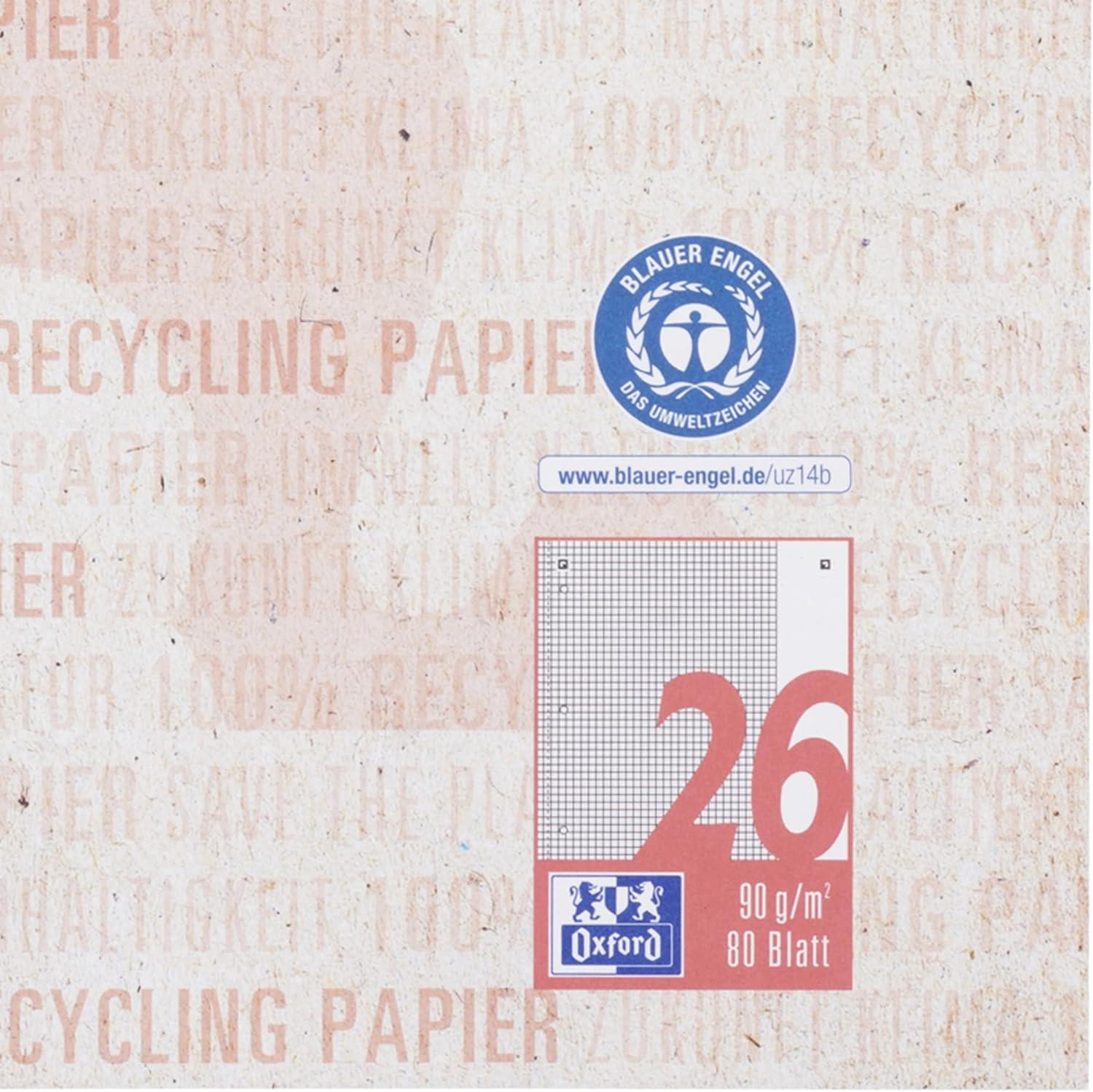 Buy Oxford Recycling College Block A4 Squared - 80 Sheets Pack of 10 ...