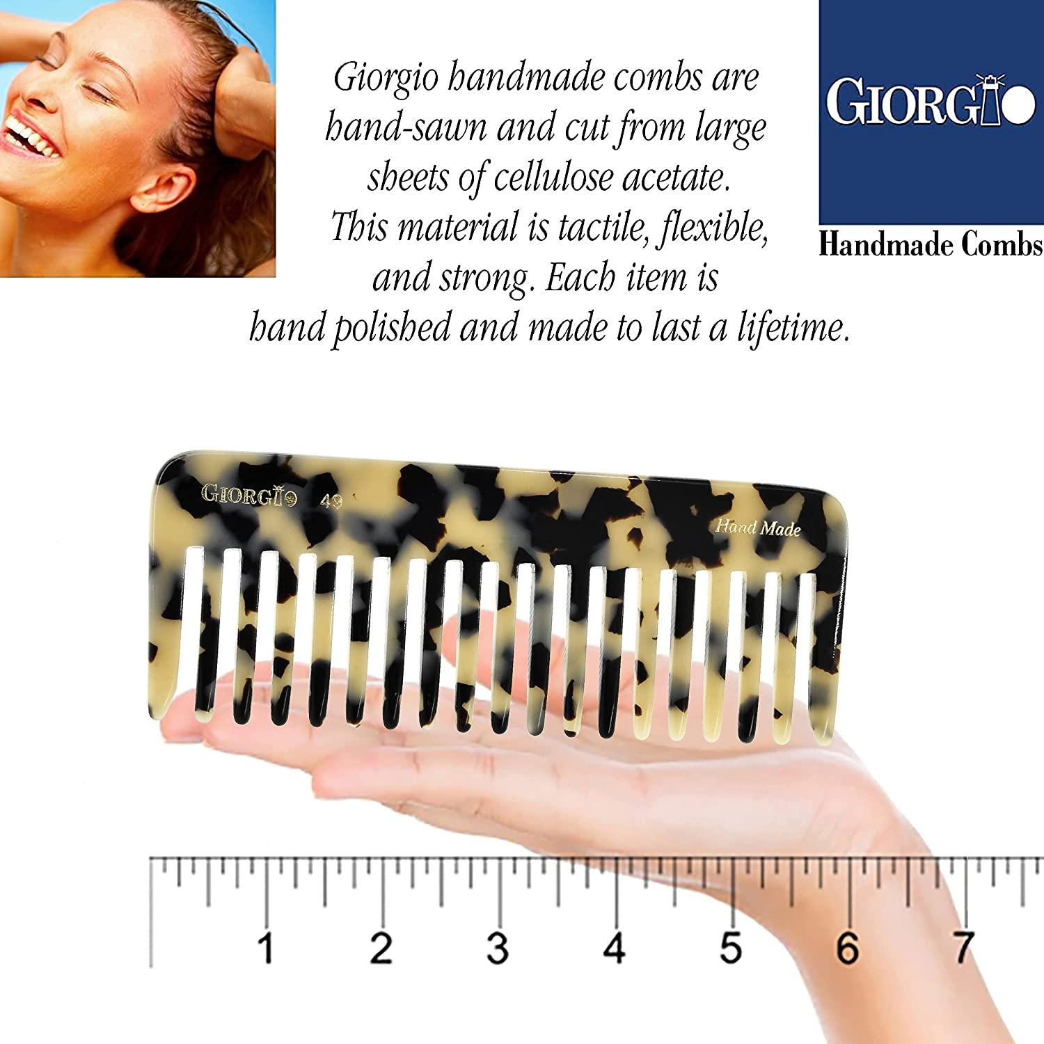Giorgio G49WT Large Hair Detangling Comb - Wide Teeth for Thick Curly ...