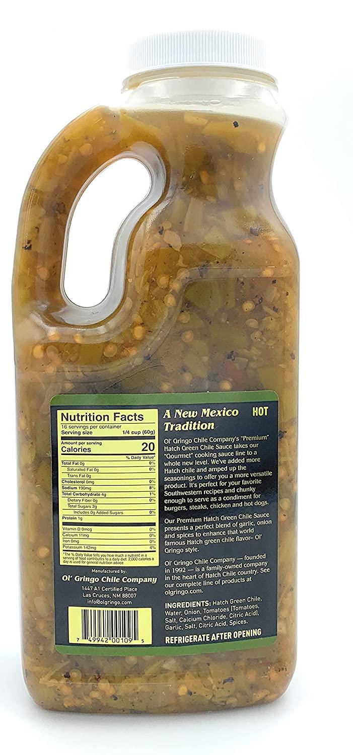 Ol' Gringo Chile Company Premium Hatch Green Chile Sauce Hot - 35 oz ...