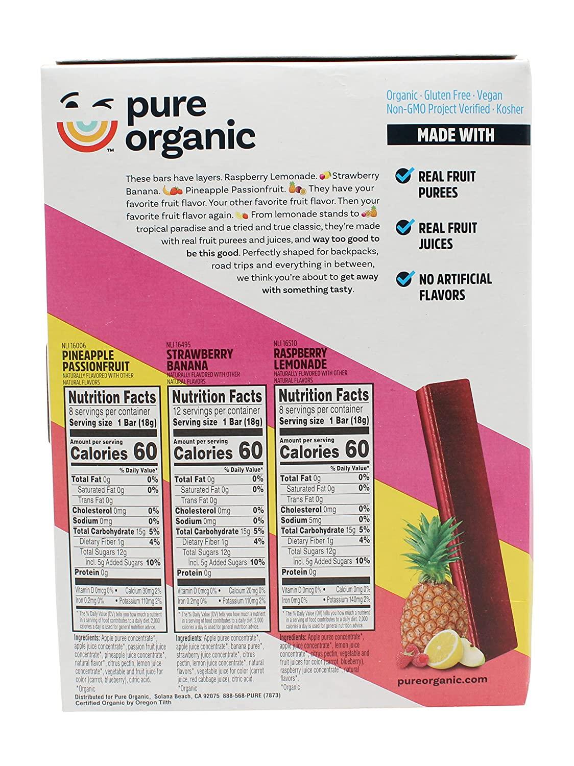 Pure Organic Layered Fruit Bars Variety Pack - 28 ct (Pack of 1 ...
