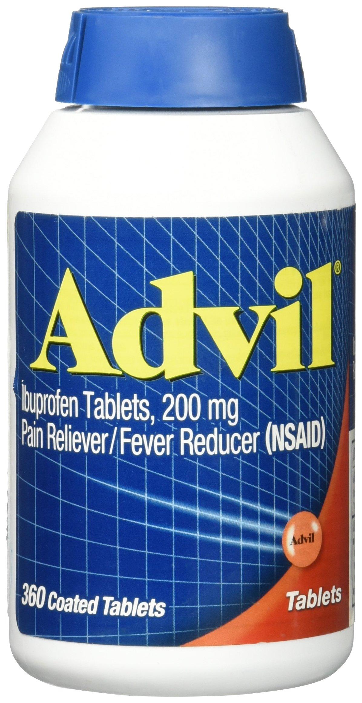 Advil Coated Tablets 200mg x 360 | Fast Acting Pain Reliever | Long ...