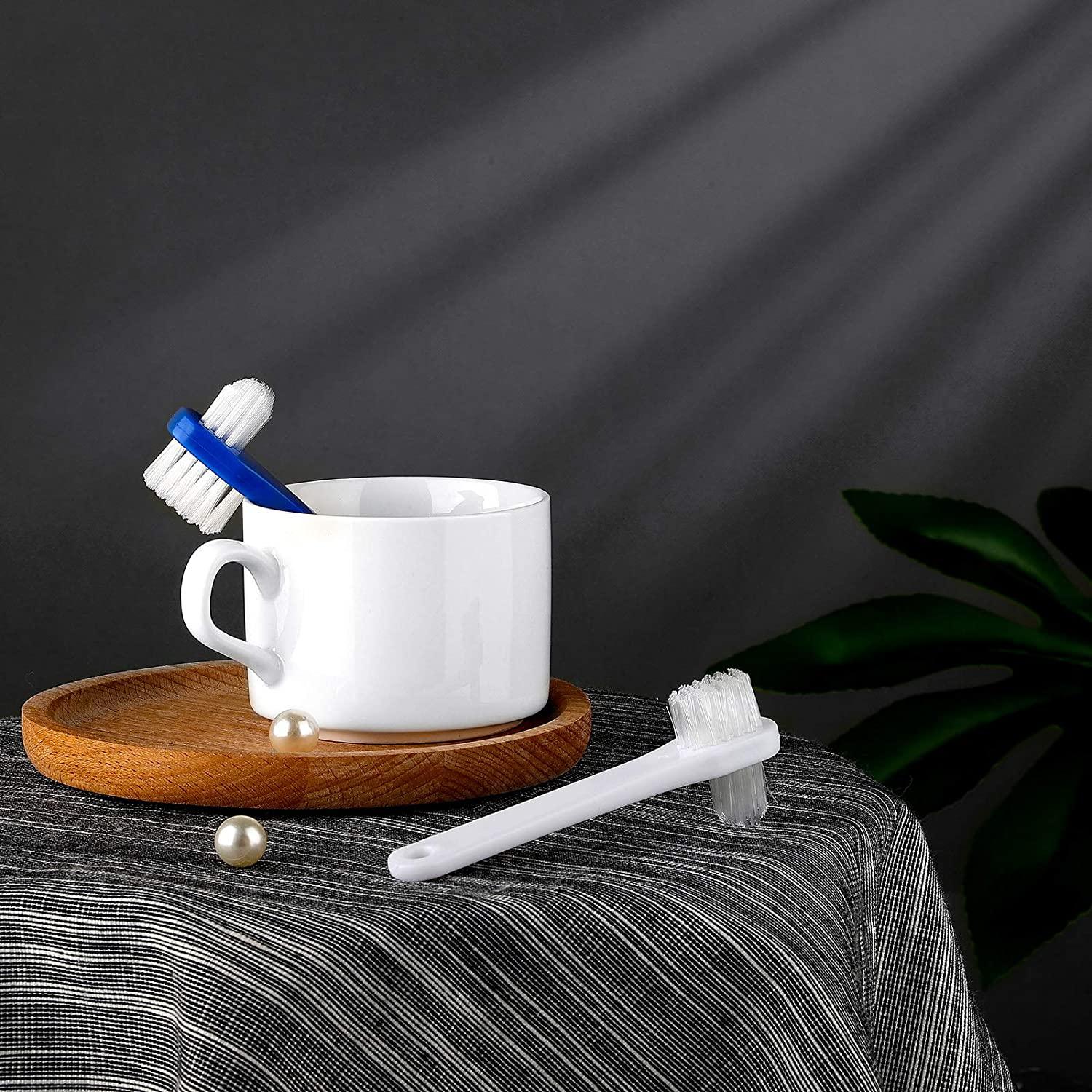 Denture Brush Dual Head Toothbrushes - Hard Denture Cleaning Brush (6 ...