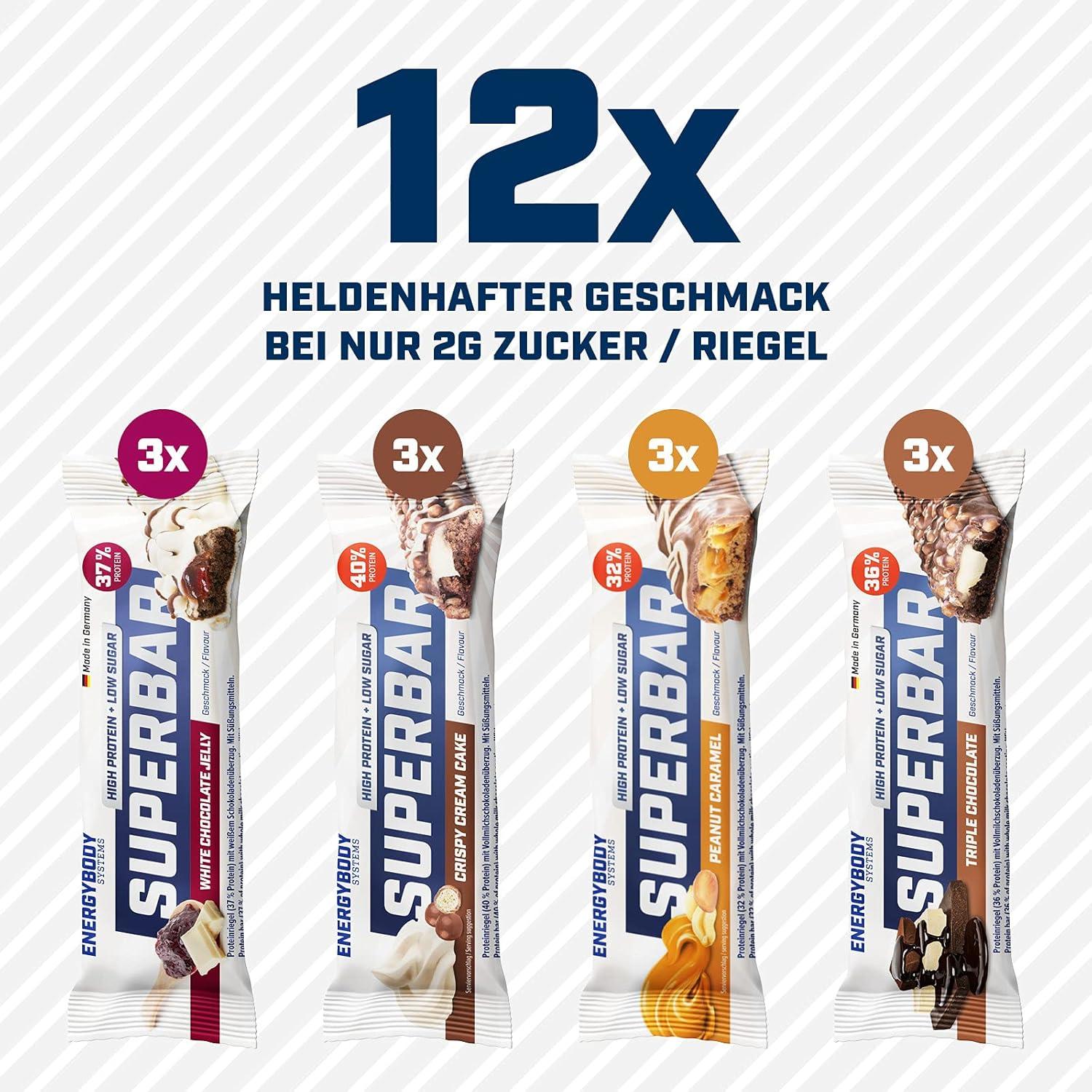 Energybody Superbar Mix Box - 12x50g High Protein Low Sugar Snack | Only 2g Sugar Per Bar | 4 ...