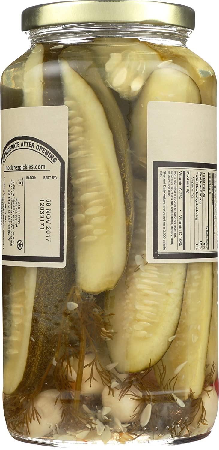 McClure's Spicy Pickles Spears 32 oz - Bold Flavor & Crunchy Texture ...