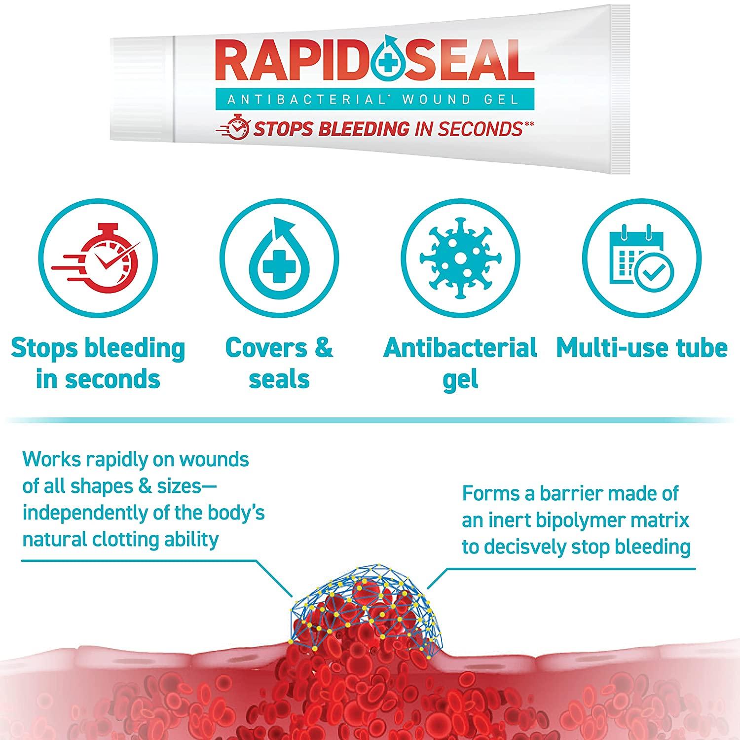 Rapid-Seal Antibacterial Wound Gel | Stops Bleeding in Seconds | Ideal ...