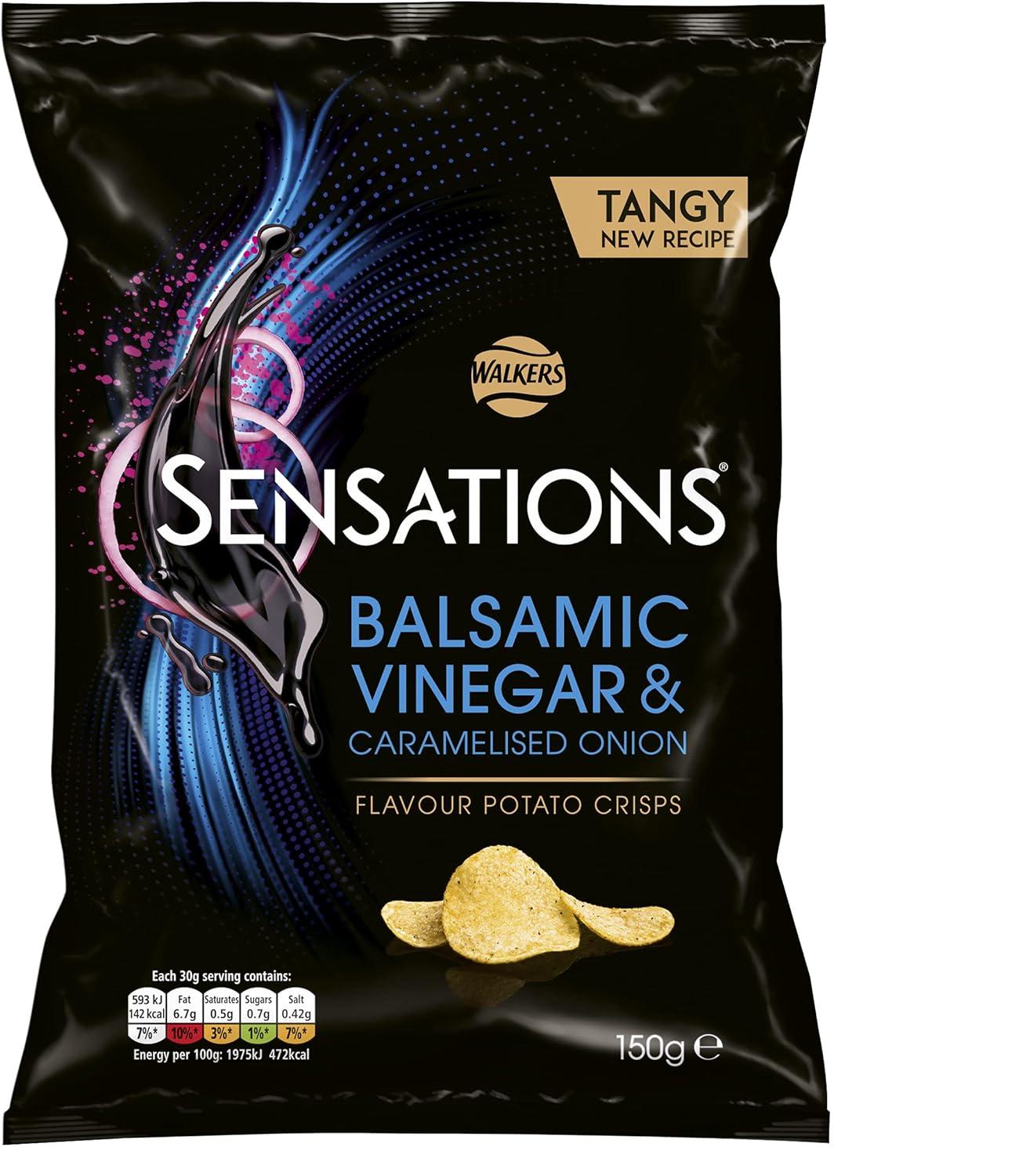 Sensations Balsamic Vinegar & Caramelised Onion Potato Crisps 150g ...
