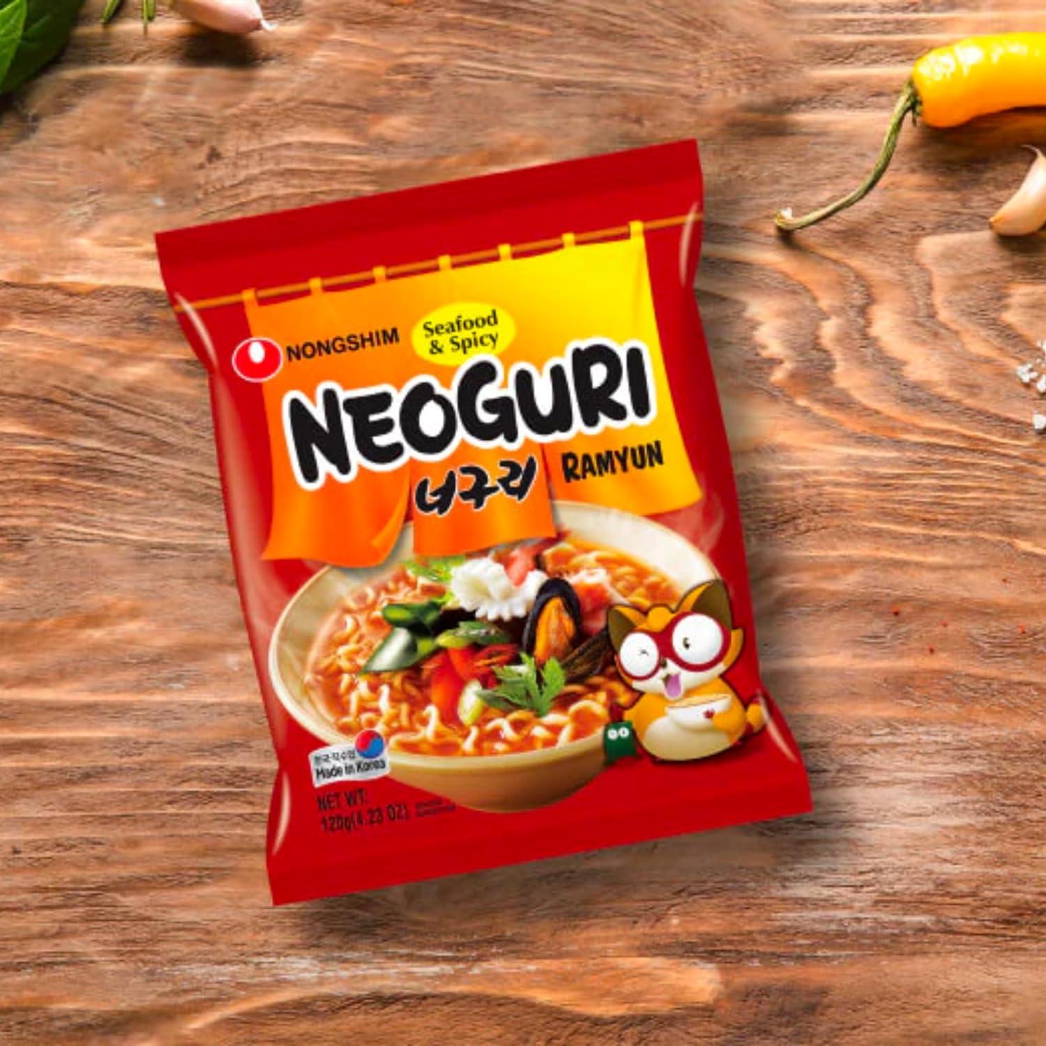 Nongshim Neoguri Seafood and Spicy Flavour 120g (Pack of 10) - Instant Korean Ramen Noodle | Buy ...