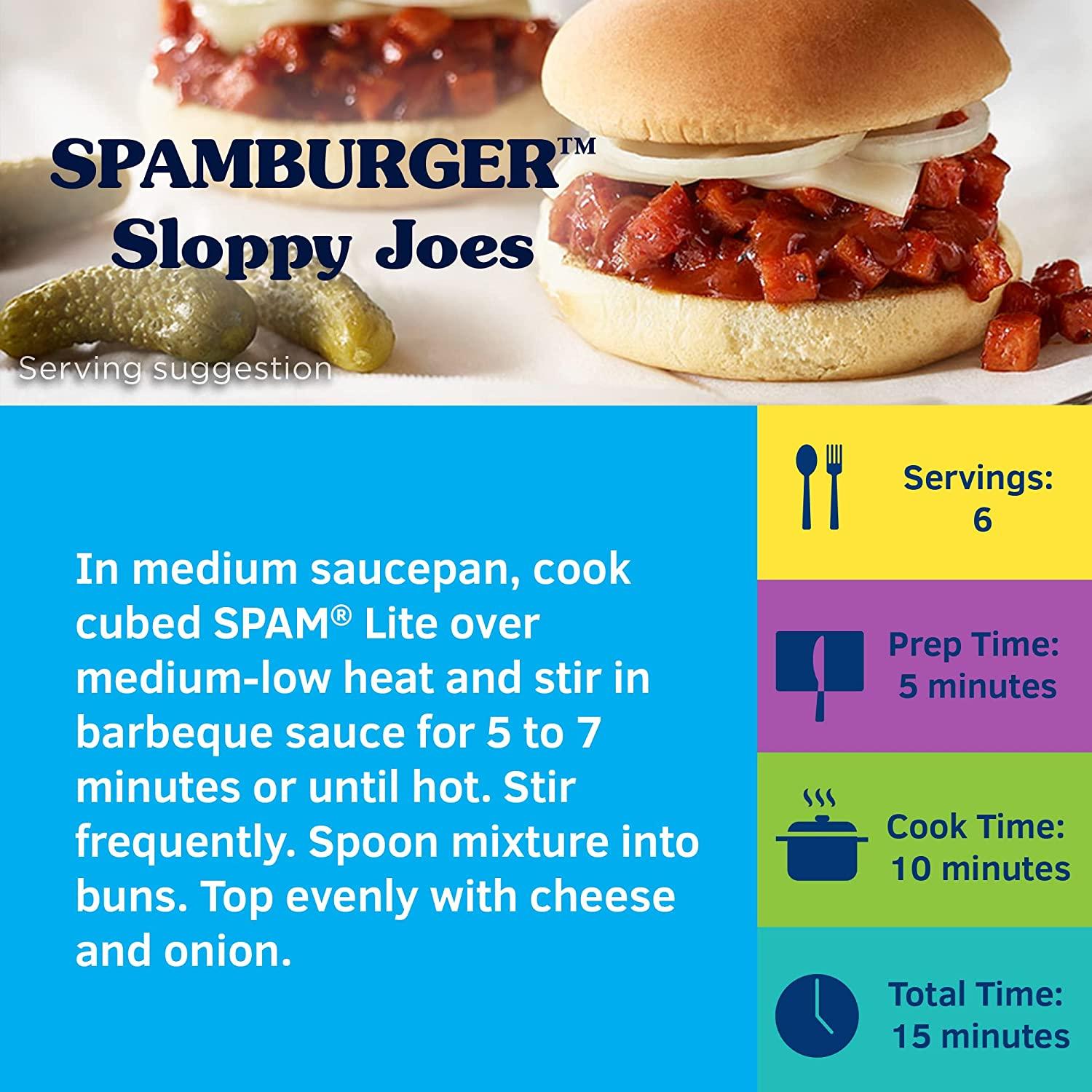 Spam Lite 12 oz Can (Pack of 12) - Low Sodium Spam for Healthy Meals ...