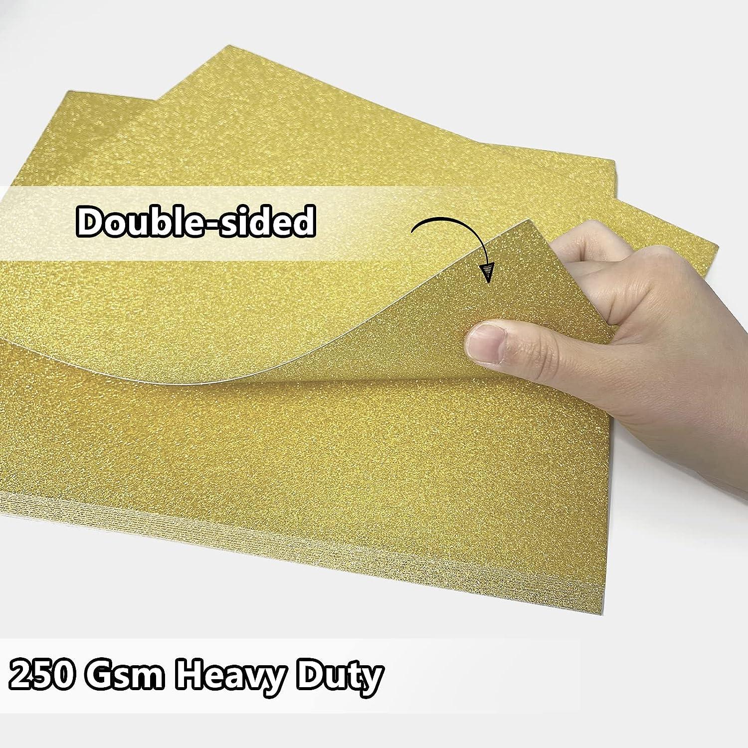 Gold Glitter Cardstock Paper Double Sided Gold Glitter Paper for DIY ...