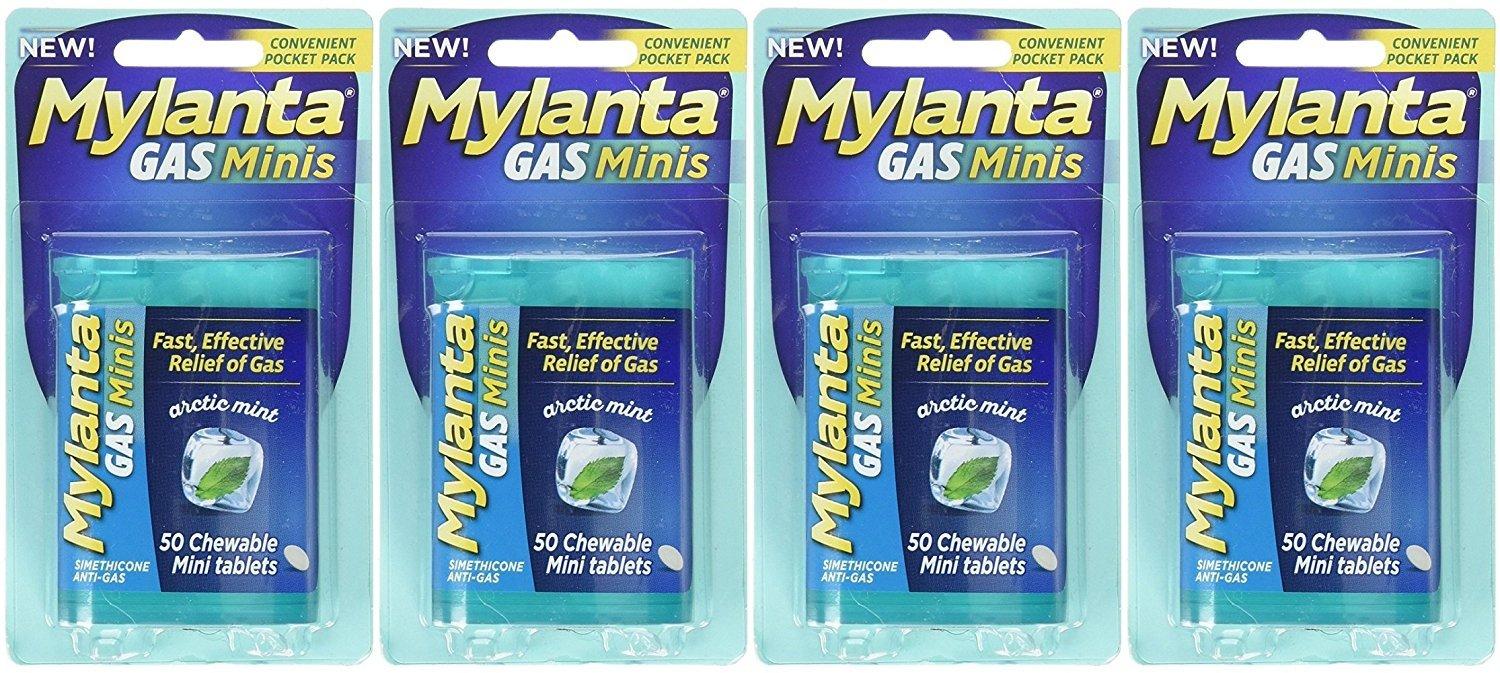 Mylanta Gas Mini Chewable Tablets Arctic Mint 50 Count (4 Pack) - Fast ...