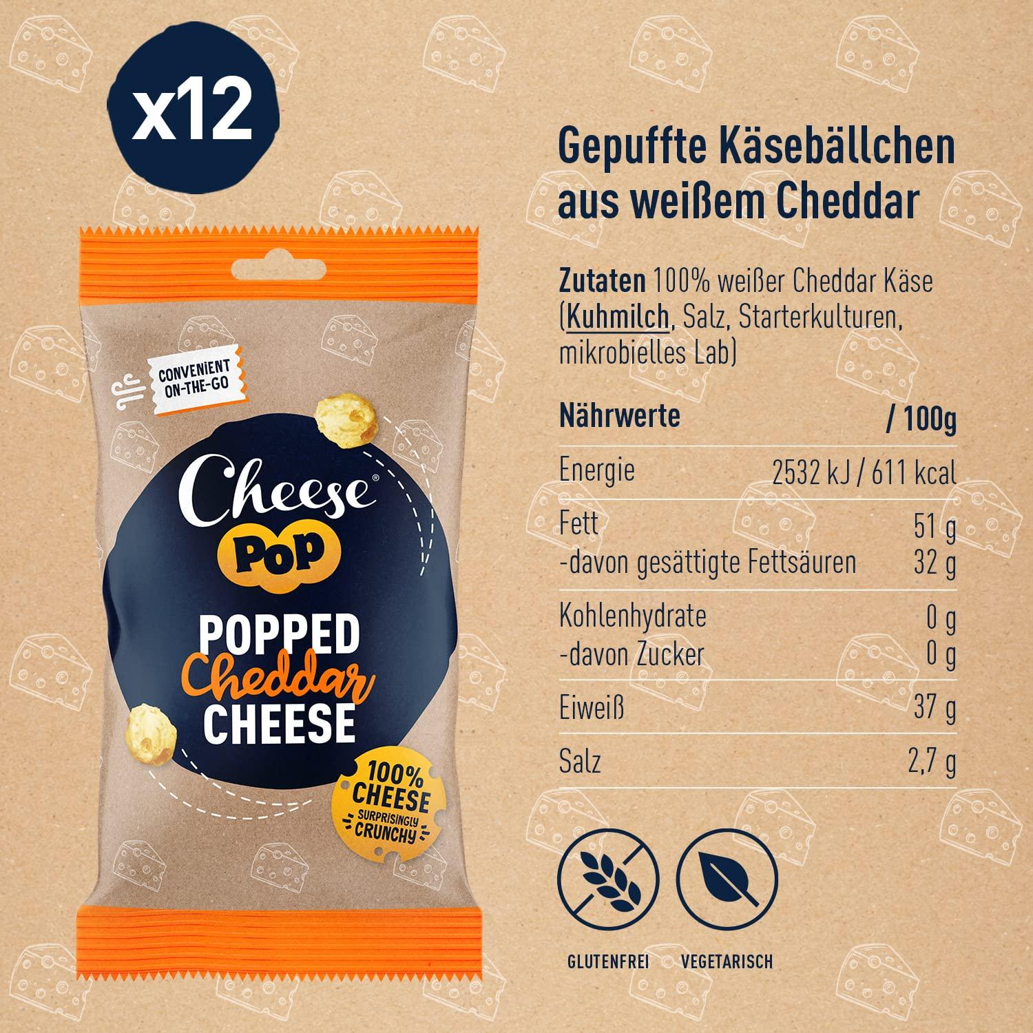 Shop 12-Pack Cheddar Cheese Popped Snacks - Crispy Airy & Protein-Rich ...